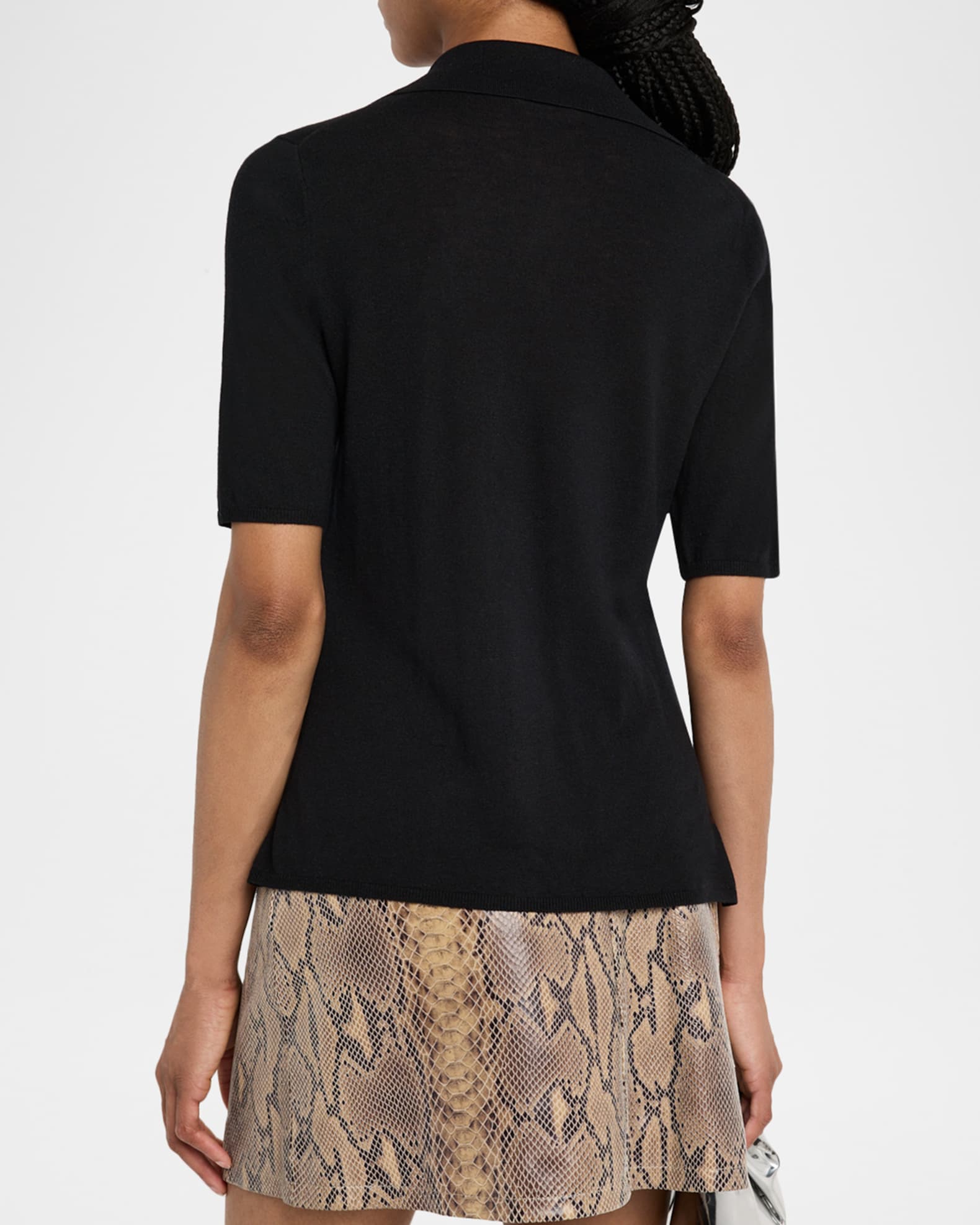 By Malene Birger Dotta Knit Wool-Silk Blouse | Neiman Marcus
