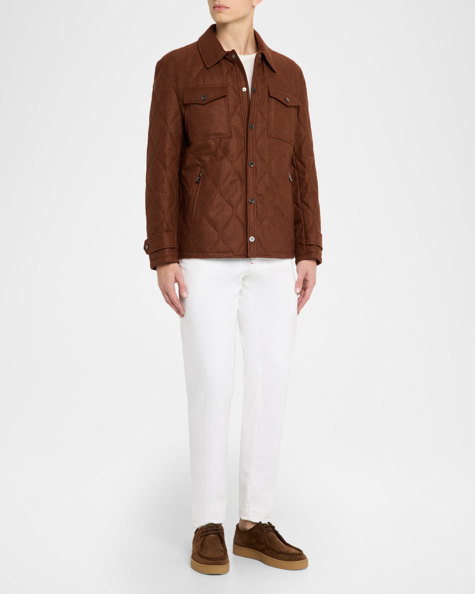 Isaia Men's Quilted Wool-Blend Jacket | Neiman Marcus