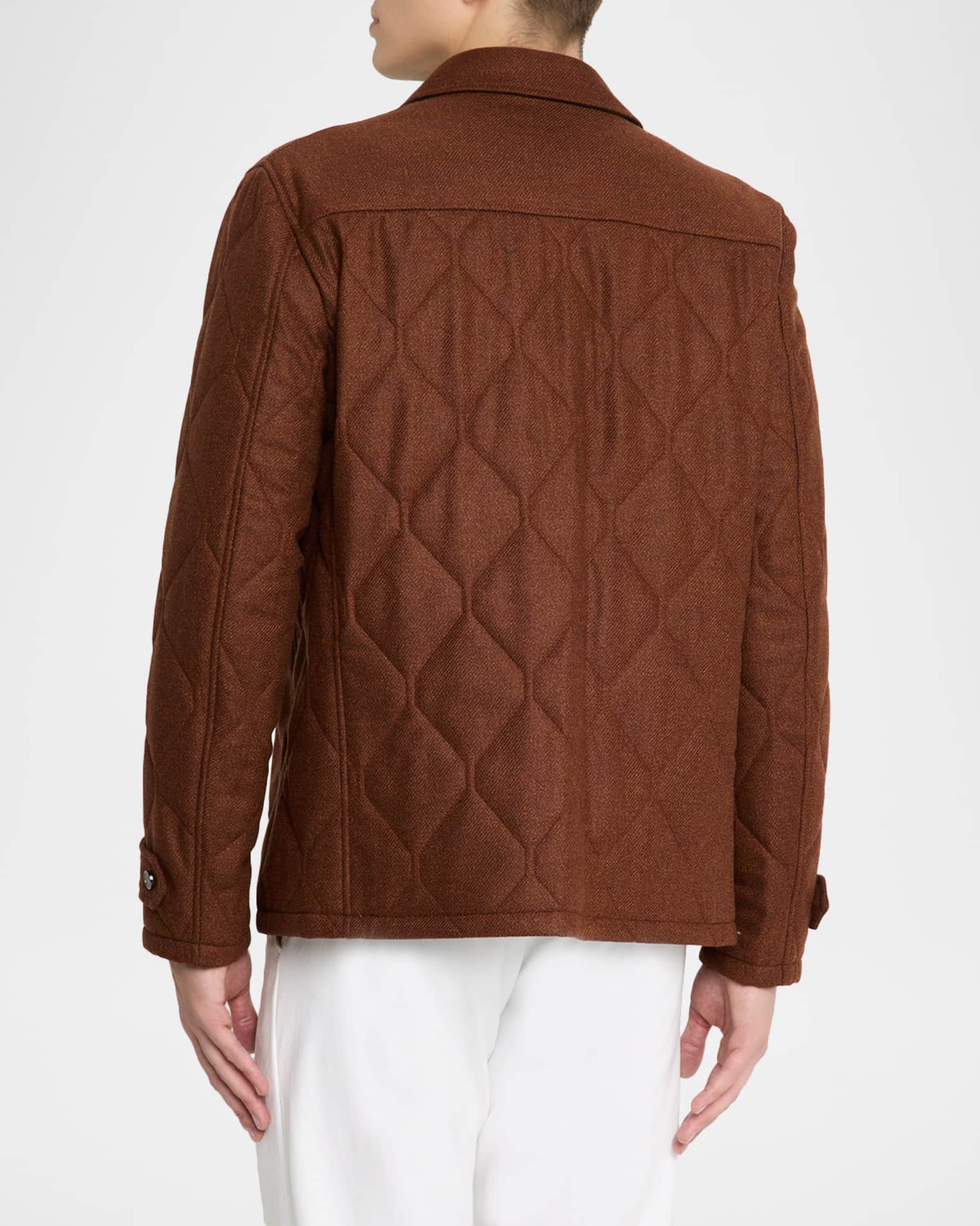 Isaia Men's Quilted Wool-Blend Jacket | Neiman Marcus