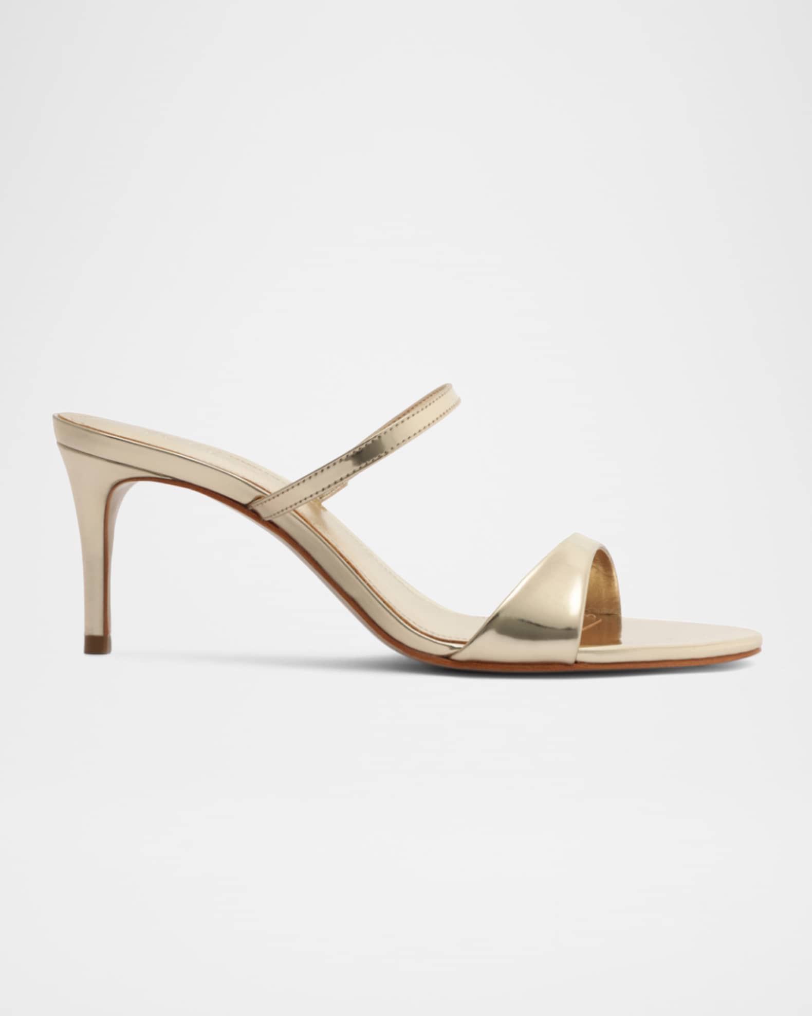 Schutz Jessica Leather Mid-Heel Mule Sandals | Neiman Marcus
