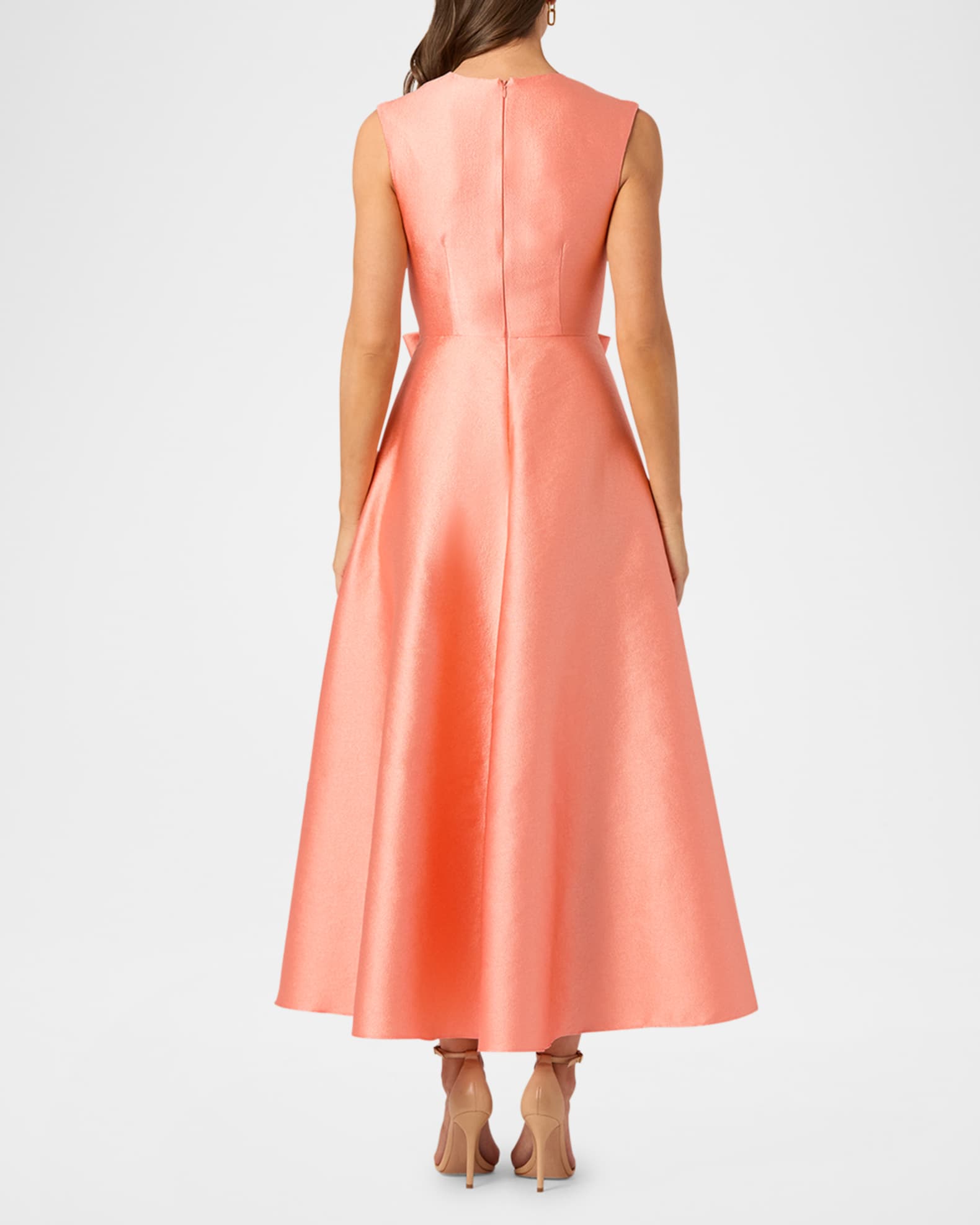 Shoshanna Leo Sleeveless Bow-Front Maxi Dress | Neiman Marcus