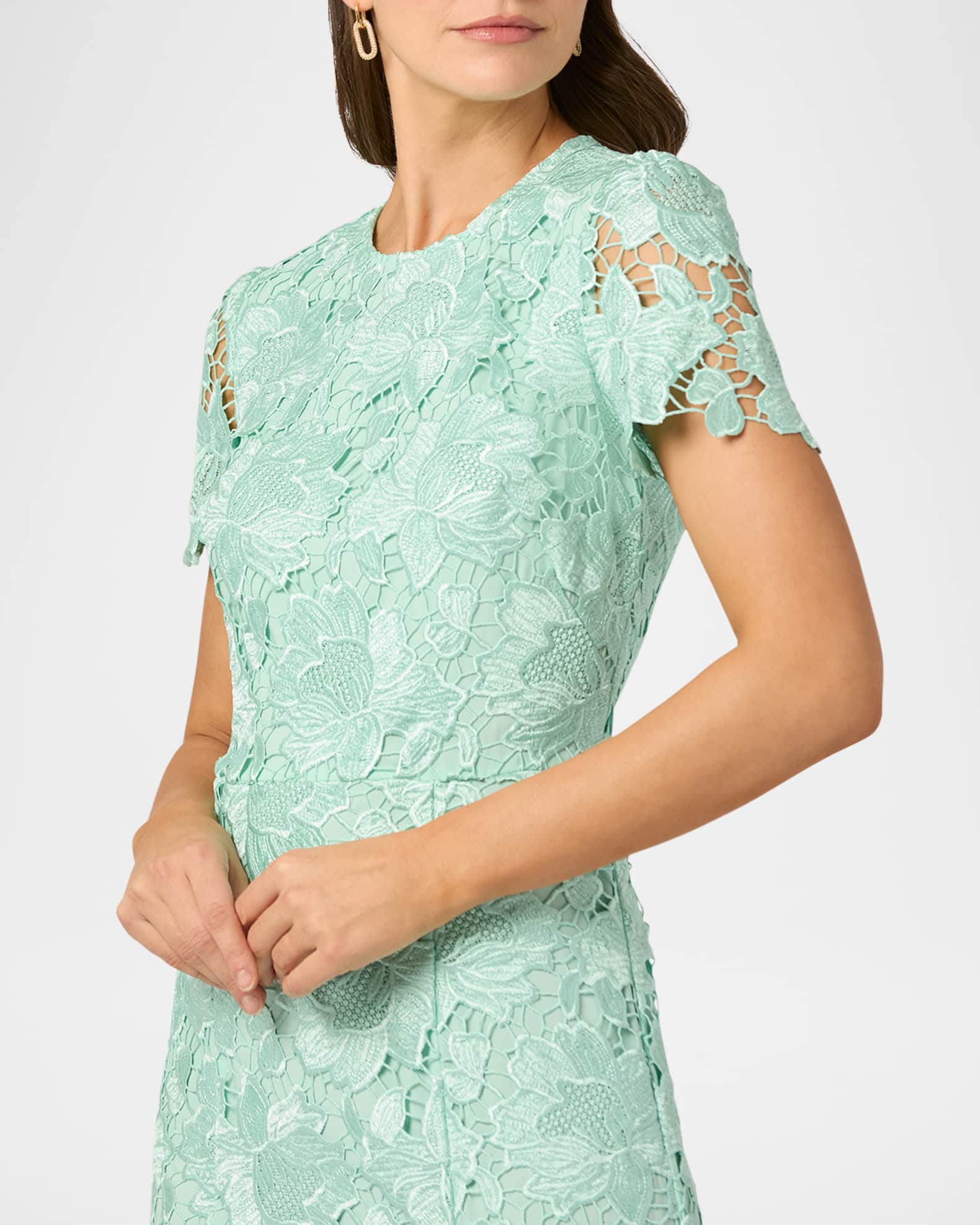 Shoshanna Brie Floral Lace Trumpet Maxi Dress | Neiman Marcus