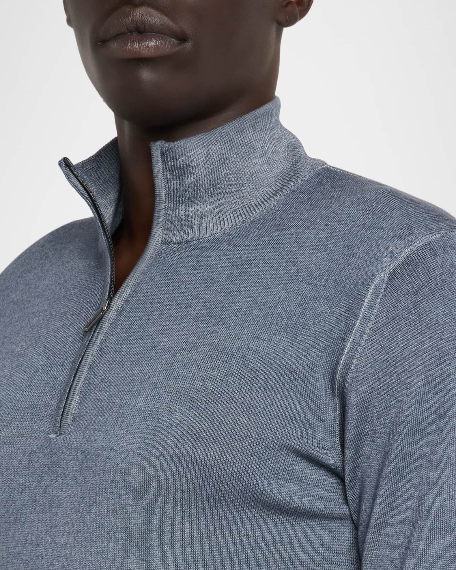Neiman Marcus Men's Dyed Merino Wool Quarter-Zip Sweater | Neiman Marcus