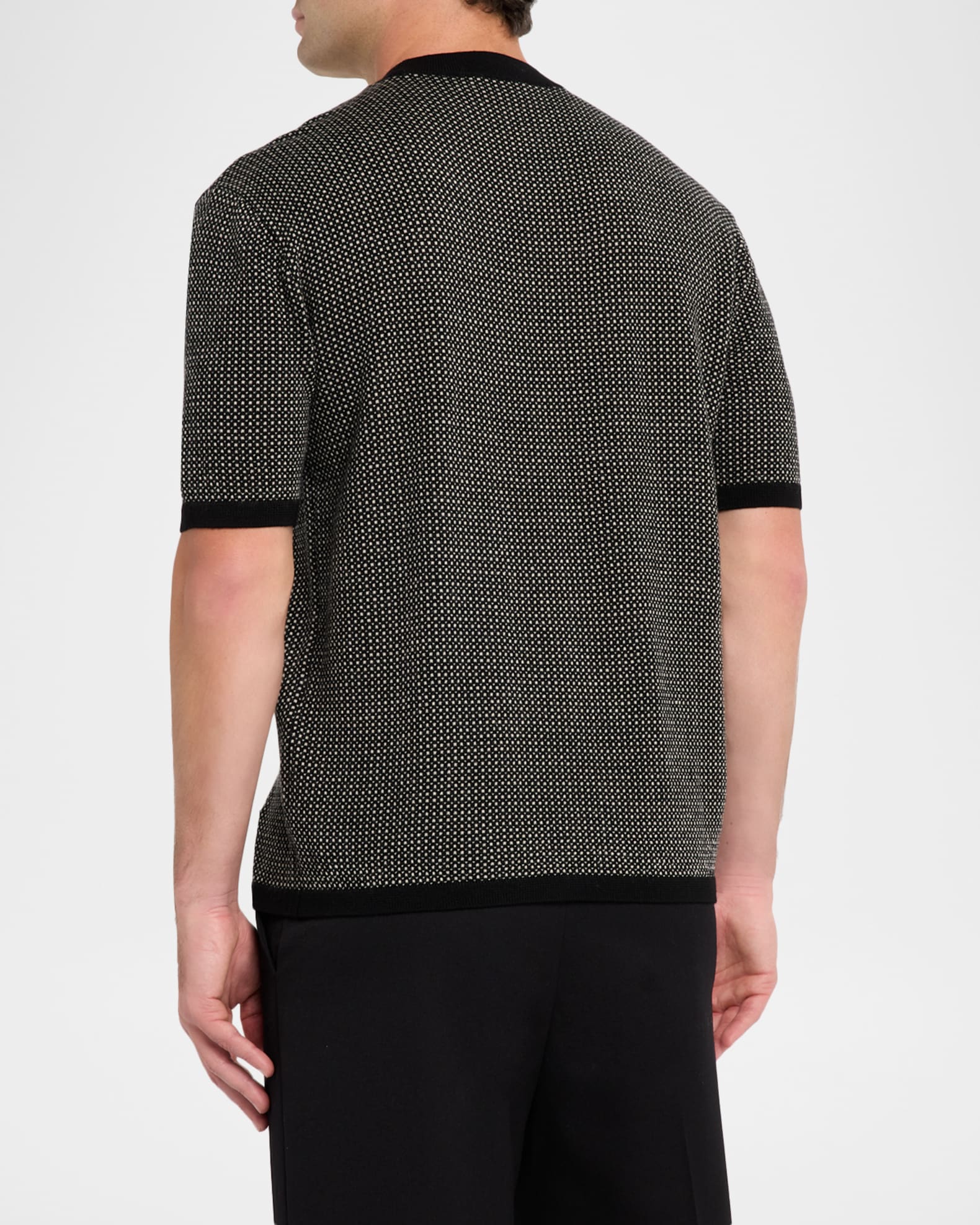 Emporio Armani Men's Micro-Dot Knit Short-Sleeve Crewneck Sweater ...
