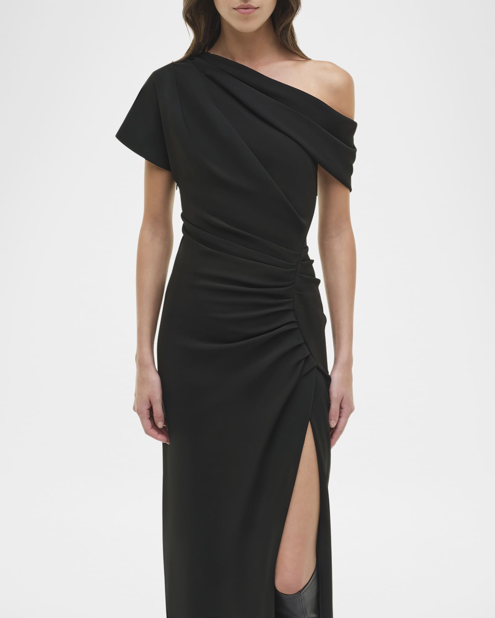 SIMKHAI Kally Draped One-Shoulder Column Gown | Neiman Marcus