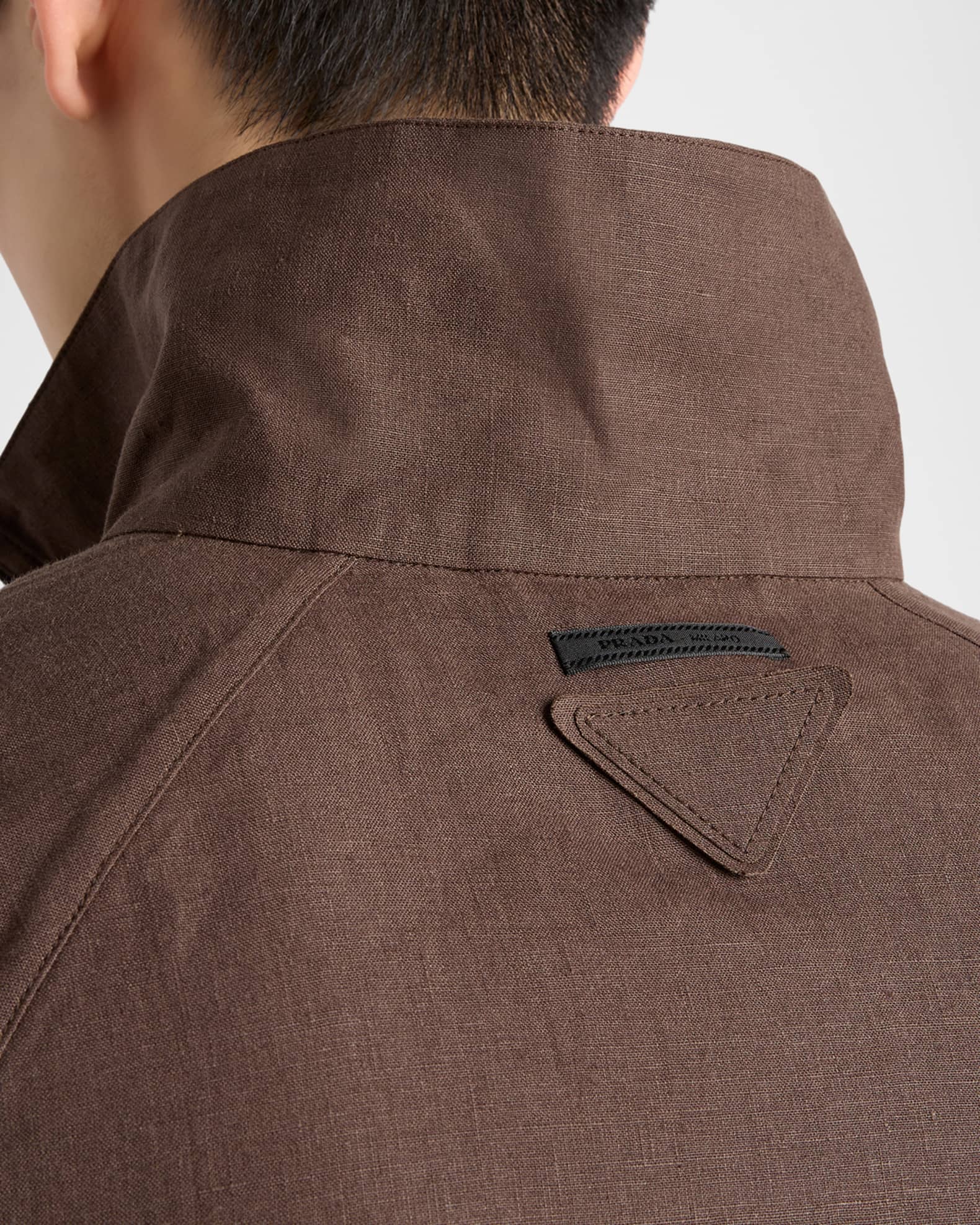 Prada Men's Linen Zip Jacket | Neiman Marcus