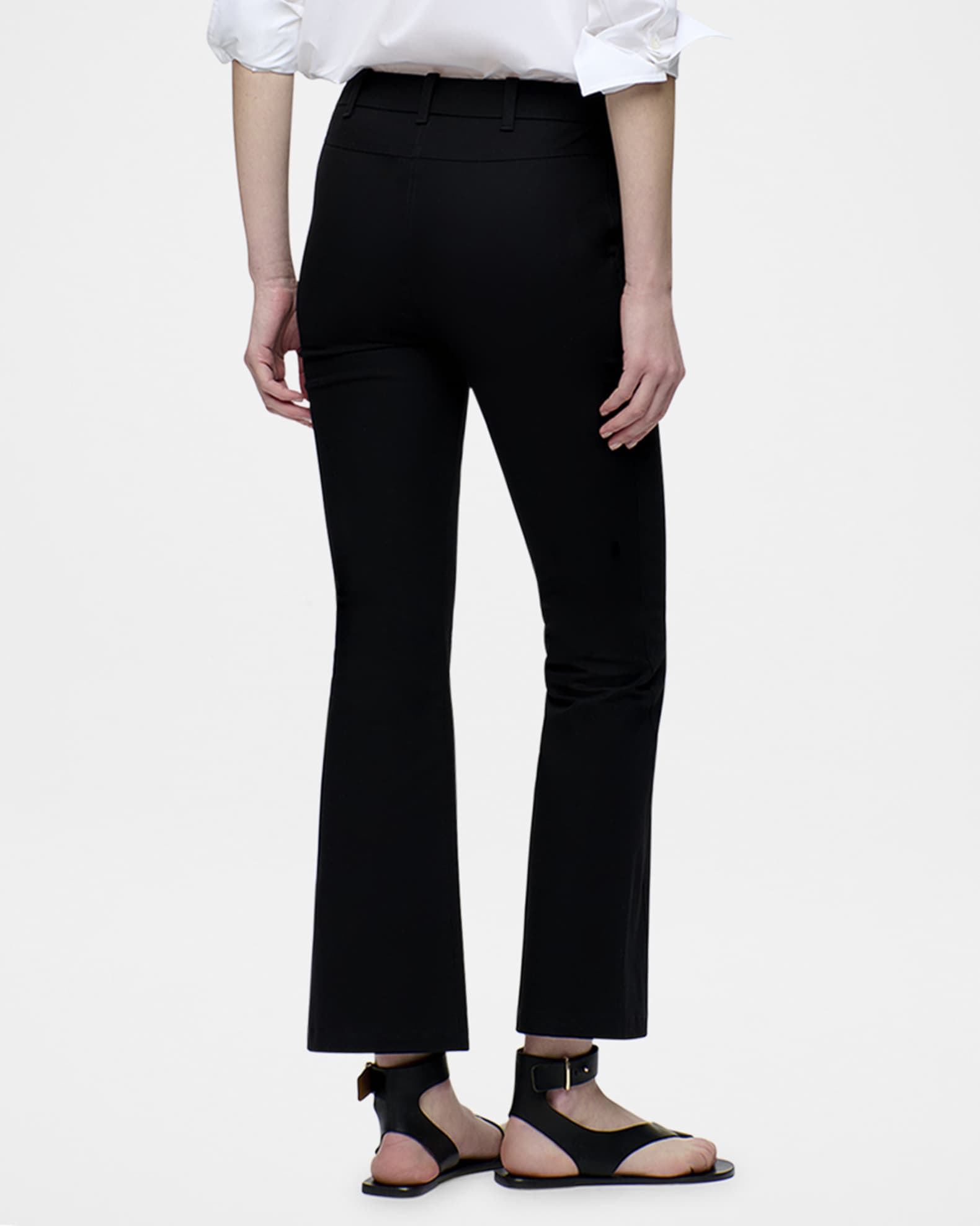 CALLAS Milano Mila Cropped Flare-Leg Stretch Cotton Pants | Neiman Marcus