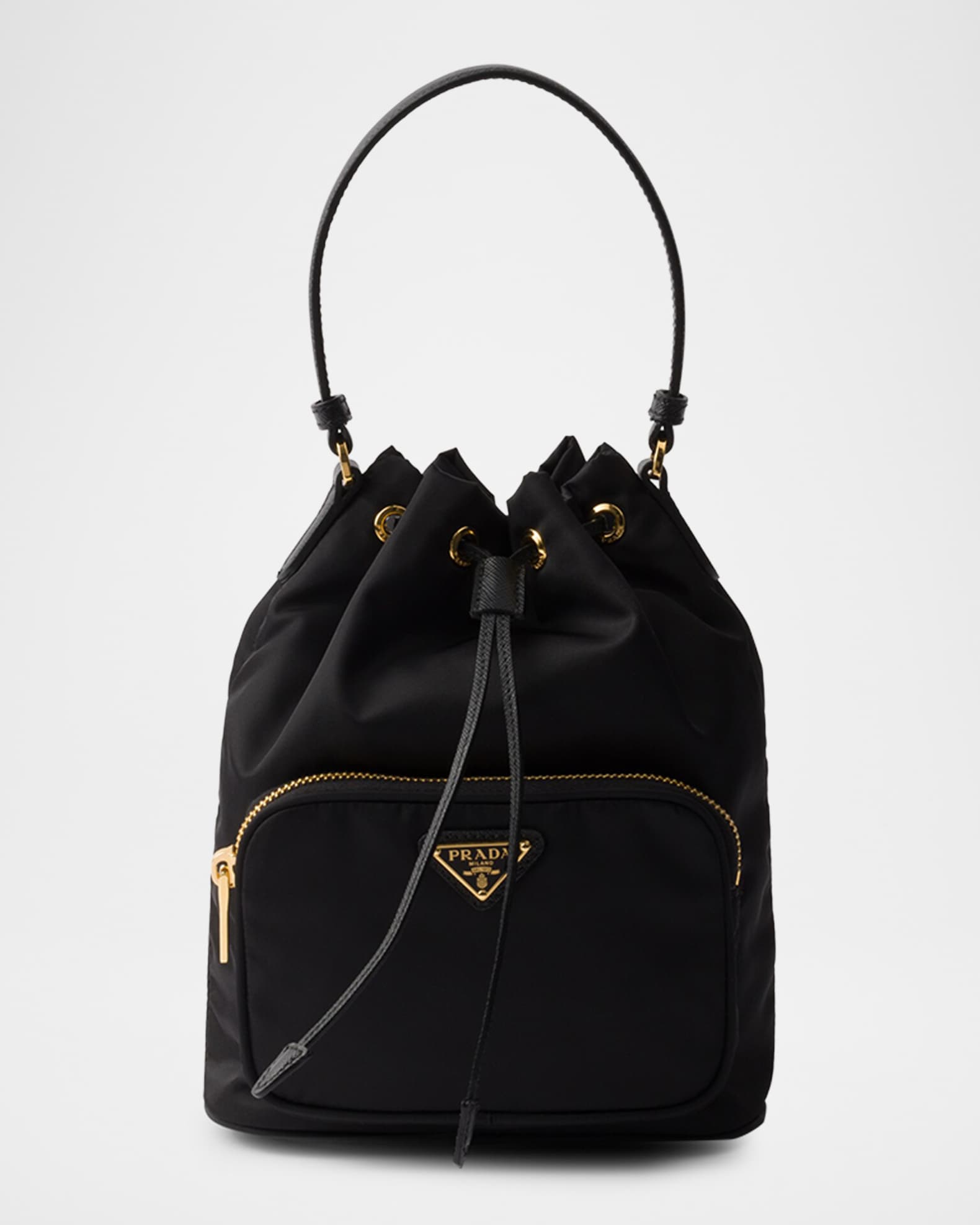 Prada Duet Soft Re-Nylon Drawstring Bucket Bag | Neiman Marcus