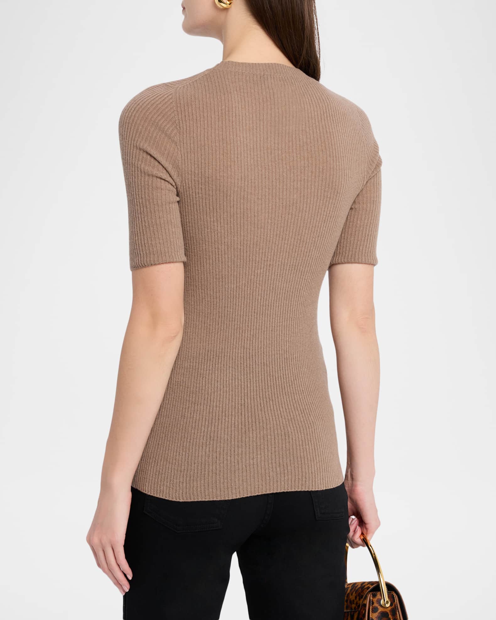 FABIANA FILIPPI Slim Crewneck Rib Knit Sweater | Neiman Marcus