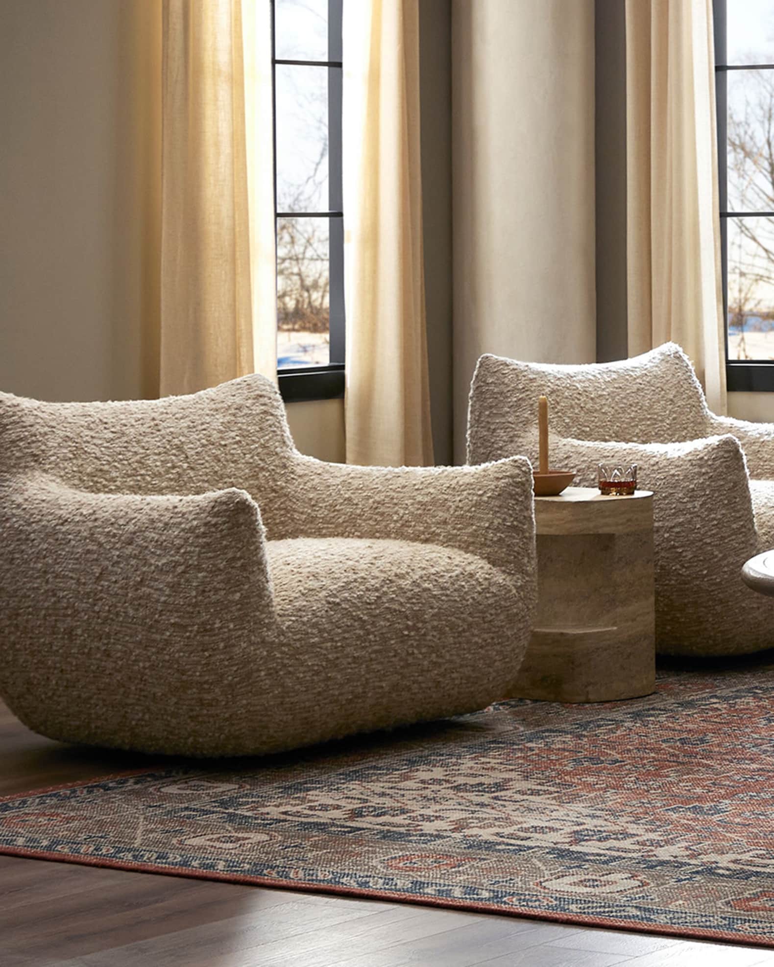 Four Hands Margot Boucle Swivel Chair | Neiman Marcus