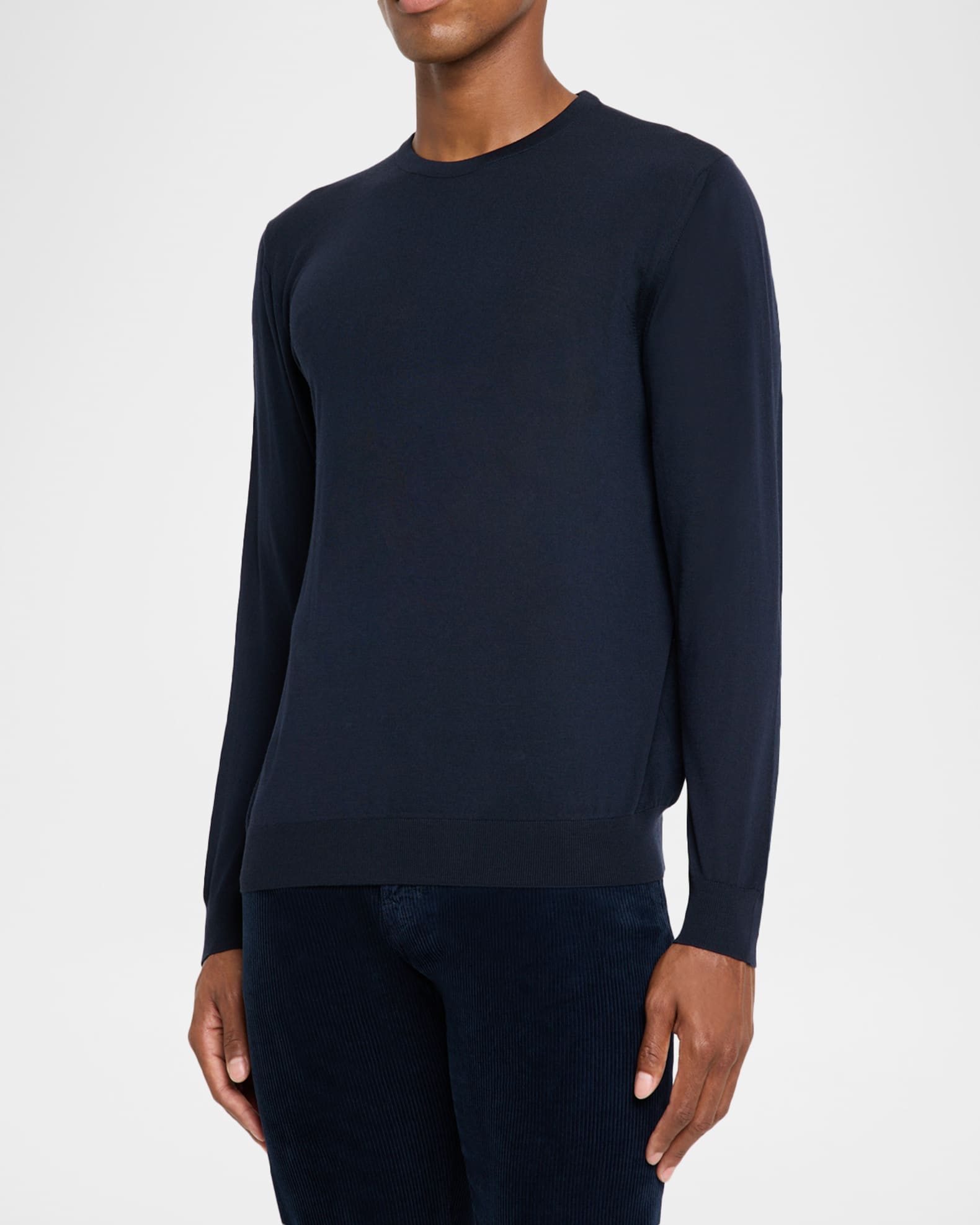 Kiton Men's 14 Micron Wool Crewneck Sweater | Neiman Marcus