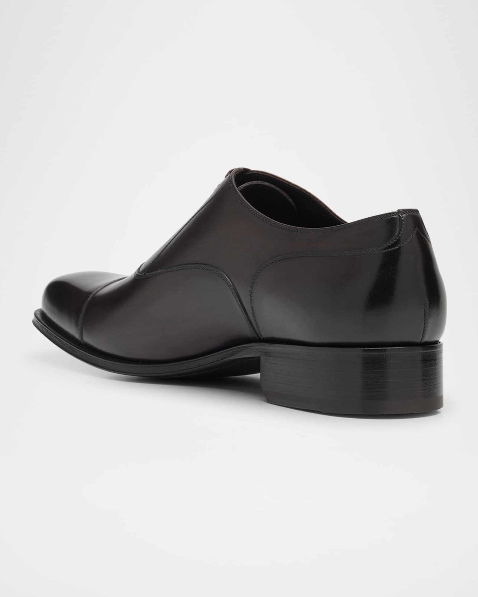 TOM FORD Men's Claydon Burnished Leather Derby Shoes | Neiman Marcus
