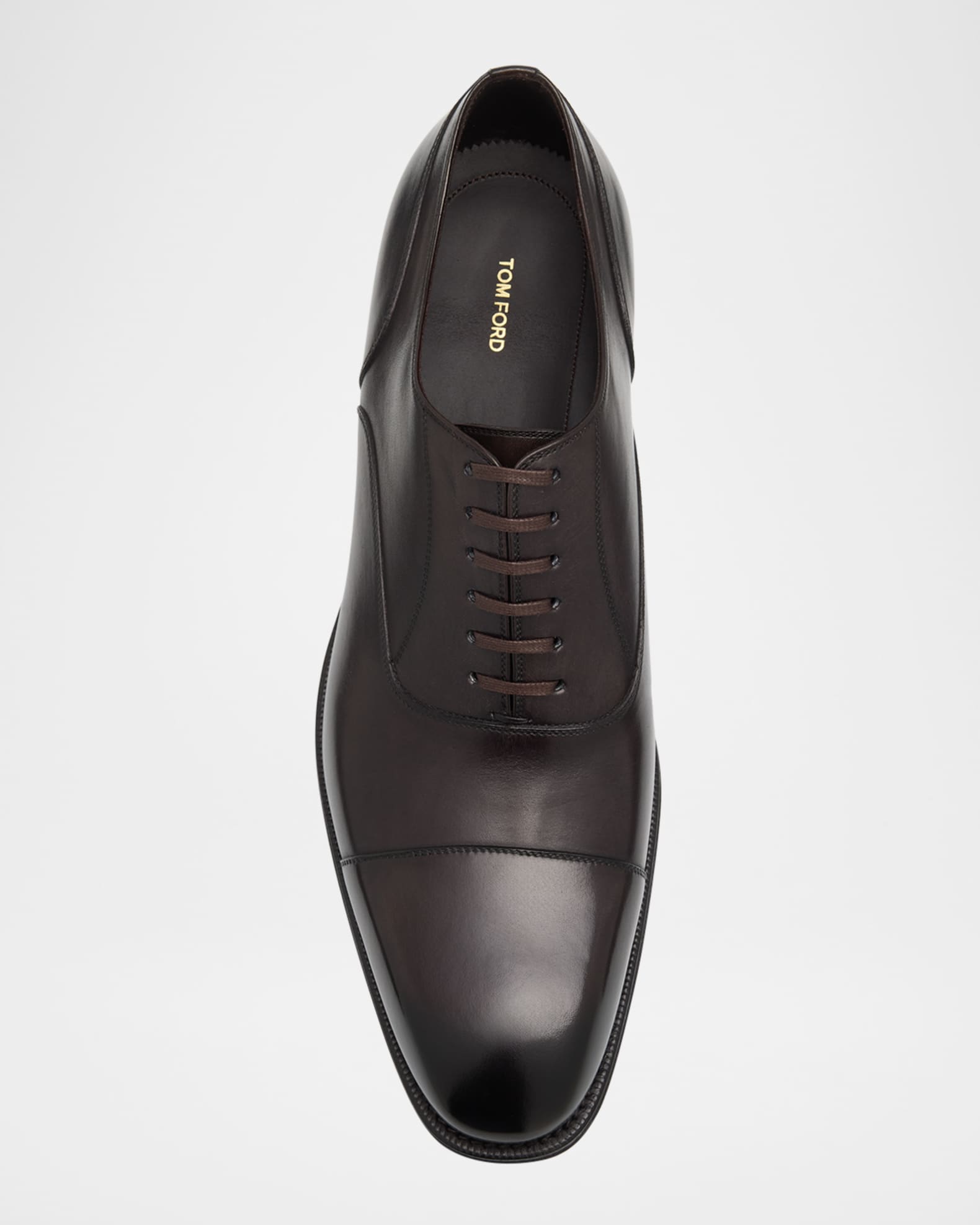 TOM FORD Men's Claydon Burnished Leather Derby Shoes | Neiman Marcus