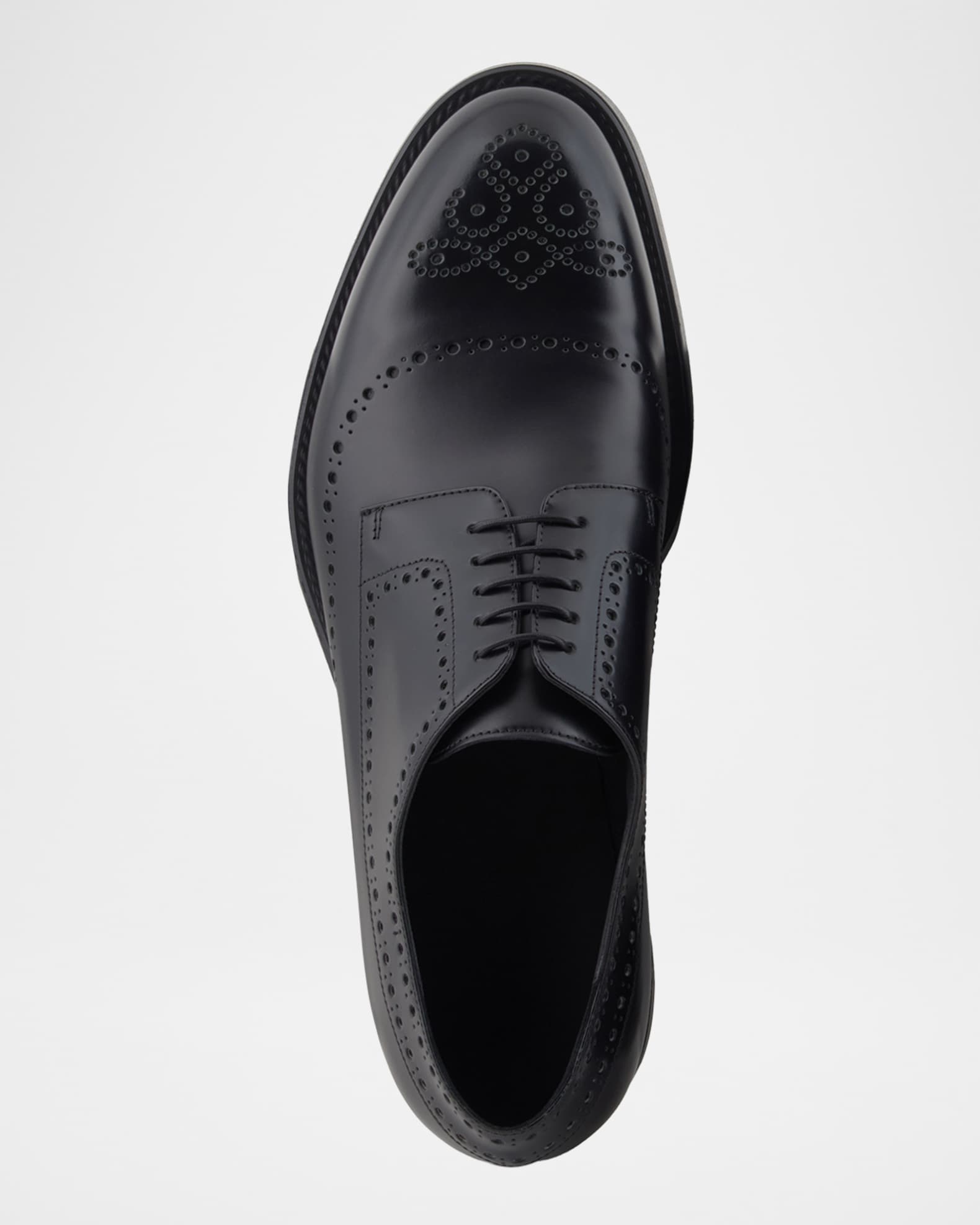 Giorgio Armani Men's Leather Brogue Derby Shoes | Neiman Marcus