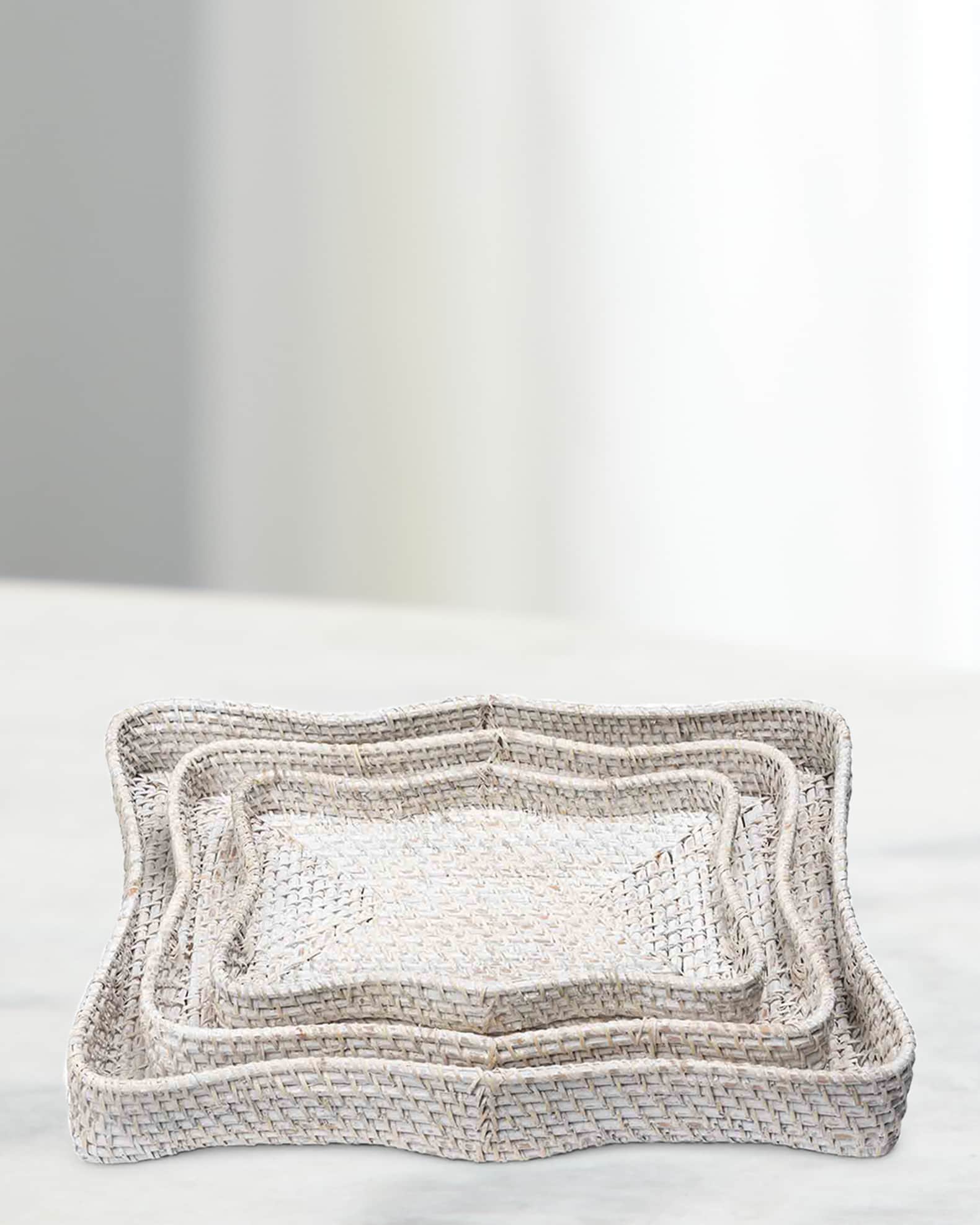 Park Hill Collection Sanibel Scalloped Trays, Set of 3 | Neiman Marcus