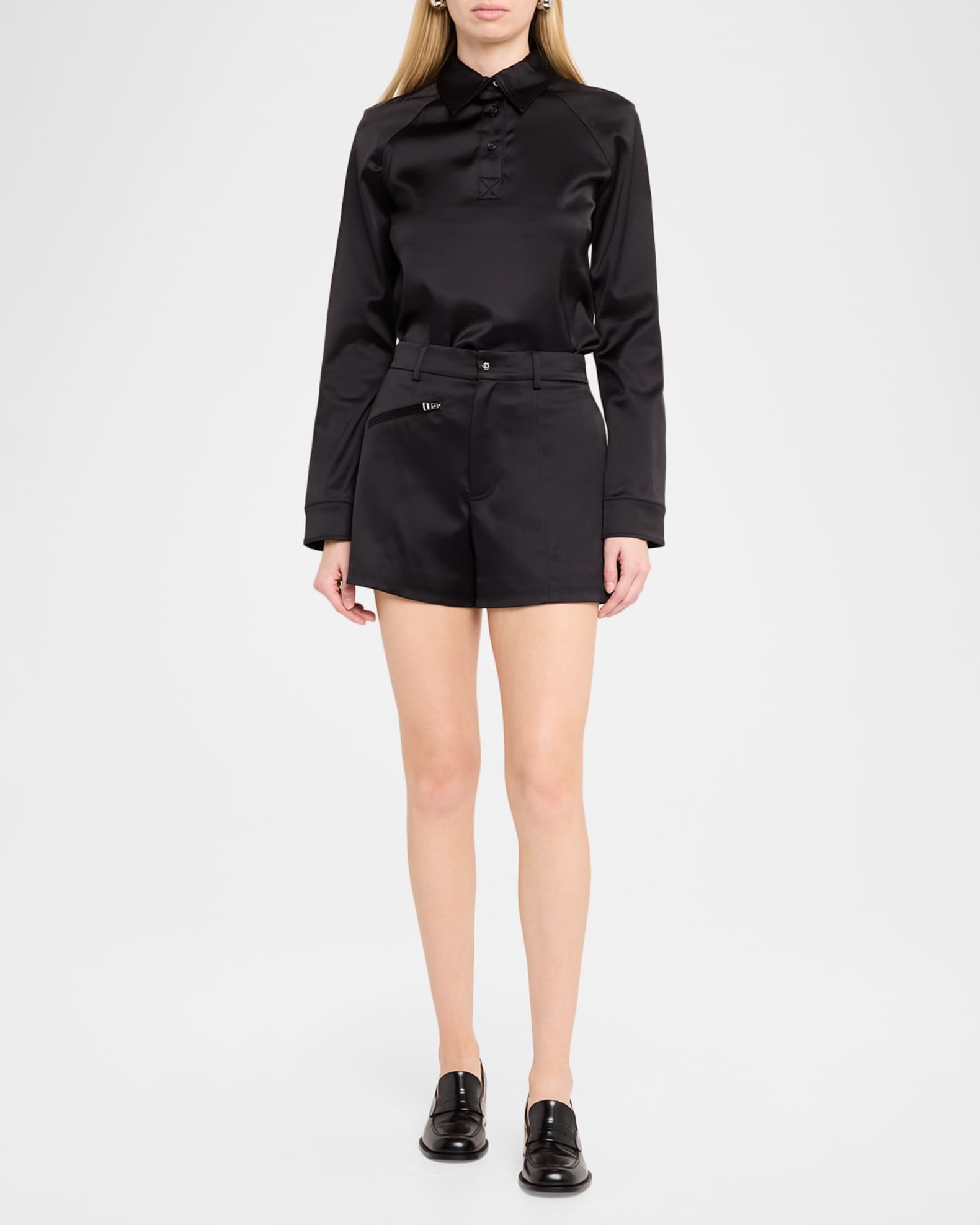 JW Anderson Satin Tailored Shorts | Neiman Marcus