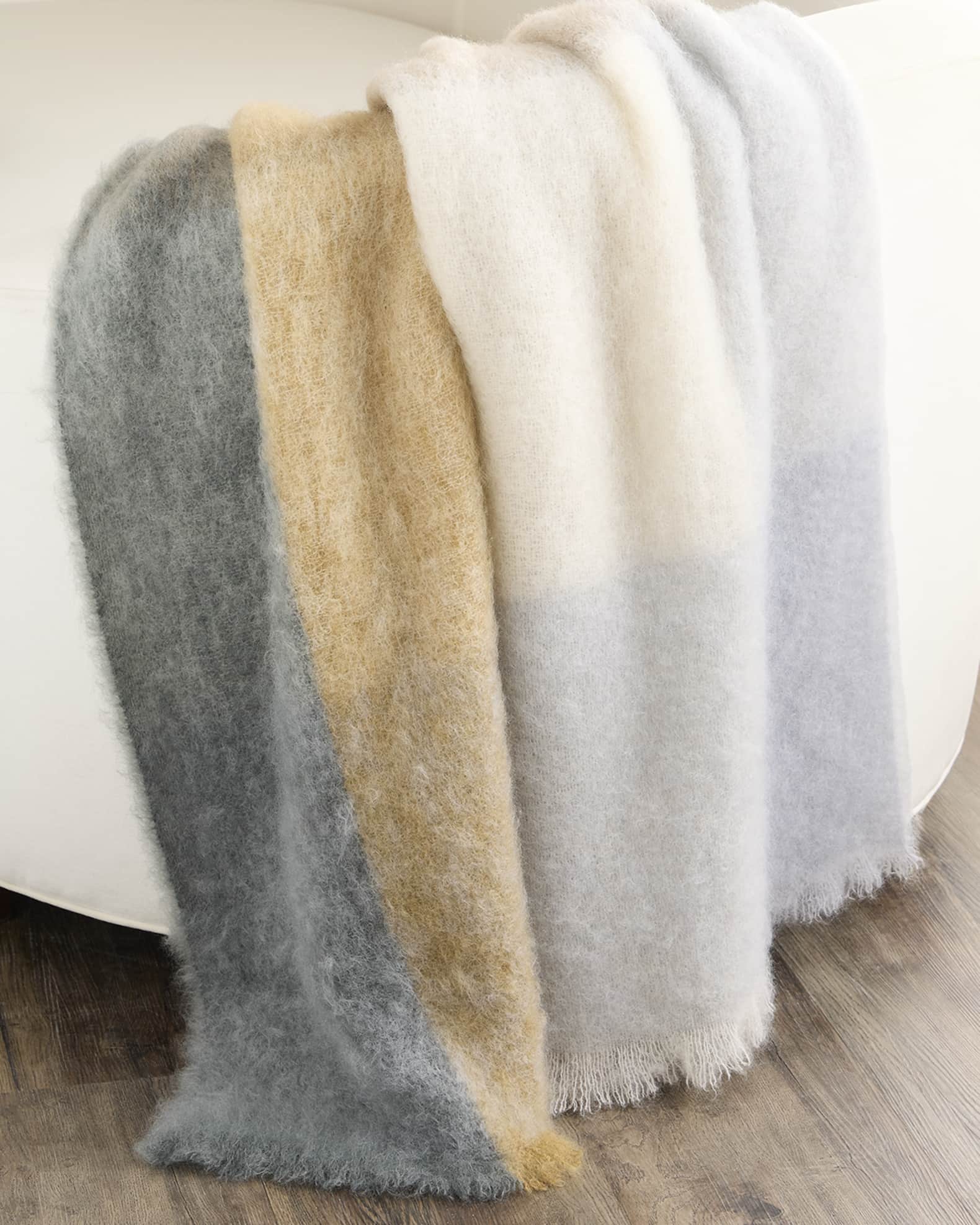 Mantas Ezcaray Cuadros Mohair & Wool Throw, 51" x 79" | Neiman Marcus