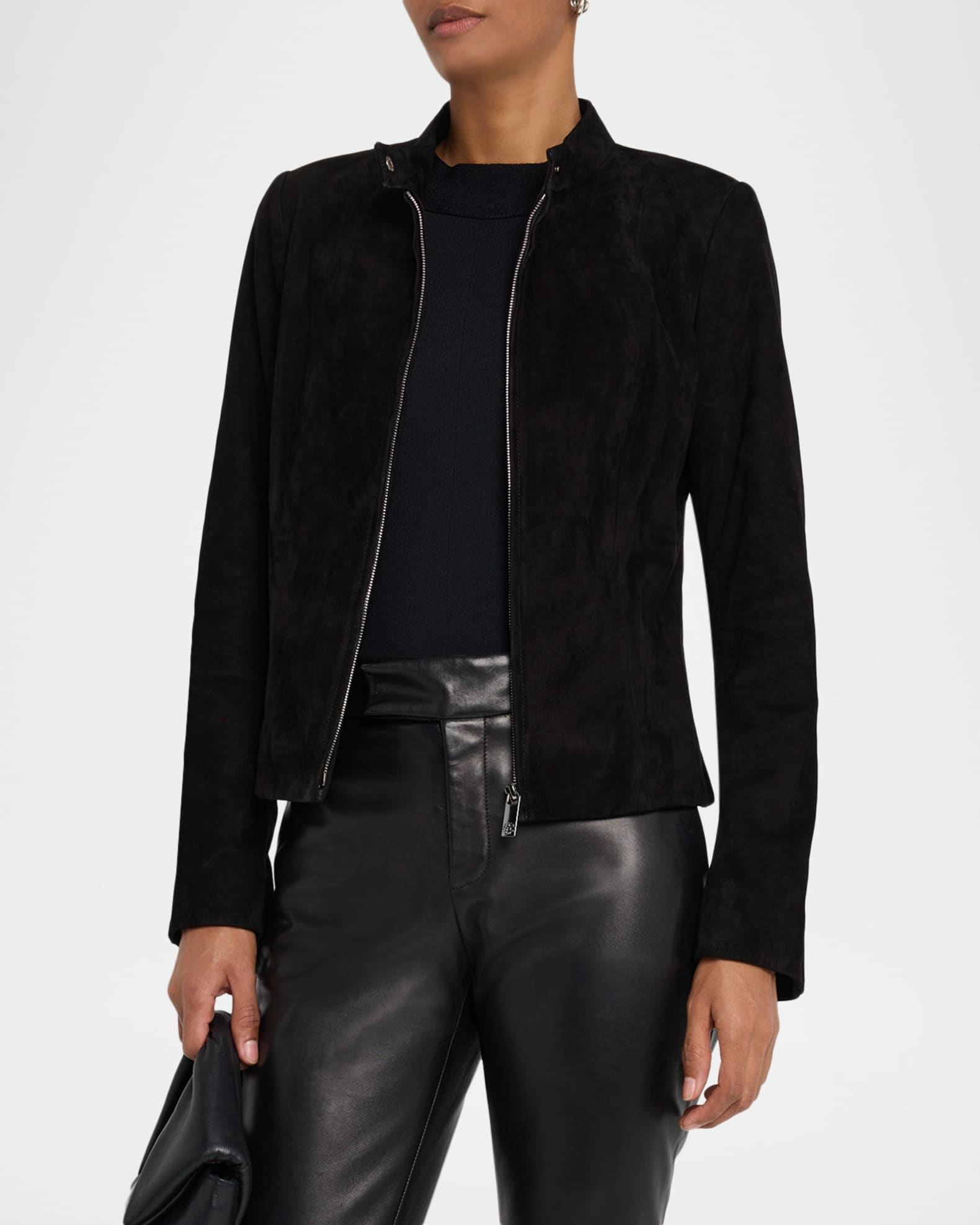 Gorski Metis Suede Slim Zip Jacket | Neiman Marcus