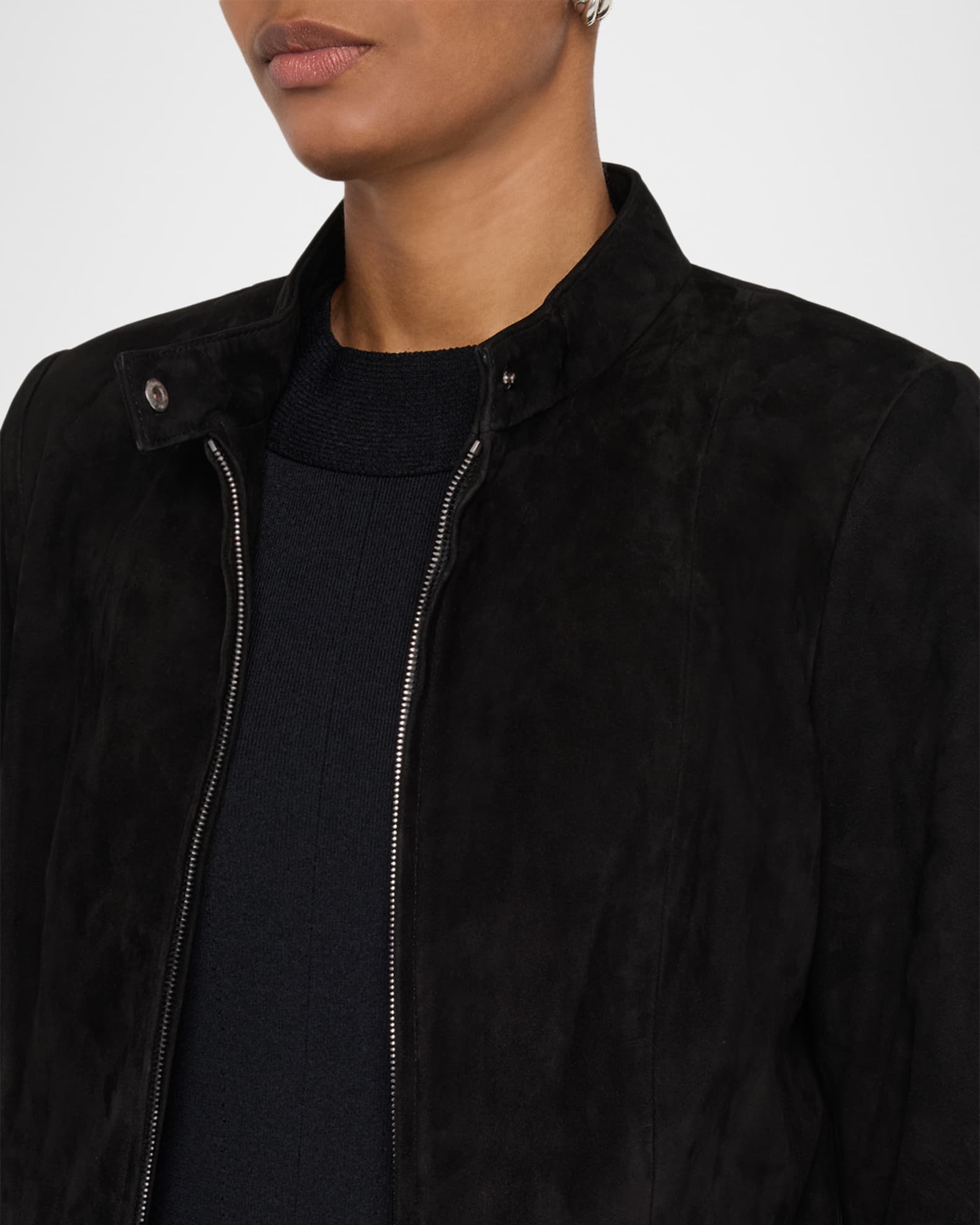 Gorski Metis Suede Slim Zip Jacket | Neiman Marcus