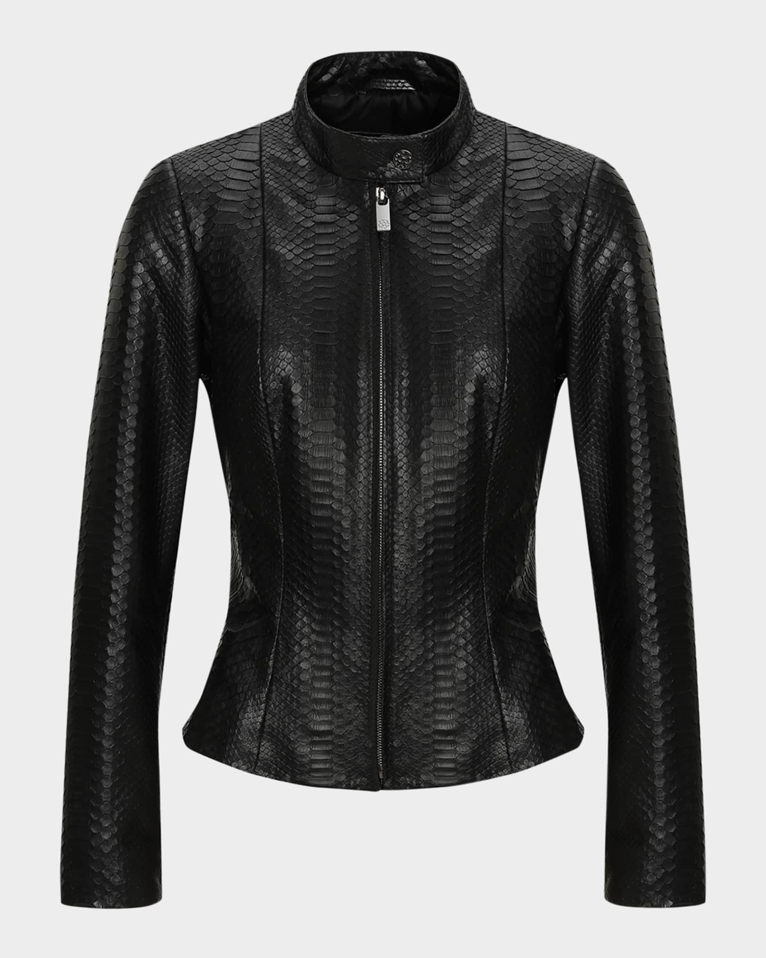 Gorski Fitted Python Jacket | Neiman Marcus