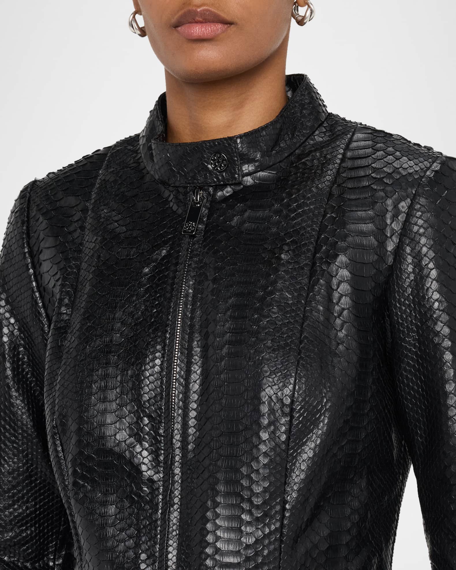 Gorski Fitted Python Jacket | Neiman Marcus