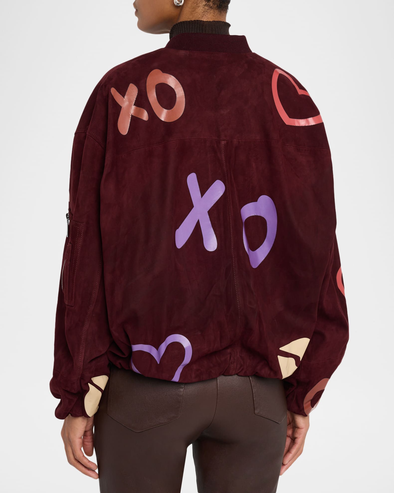 Gorski Zip Metis Suede Bomber Jacket | Neiman Marcus