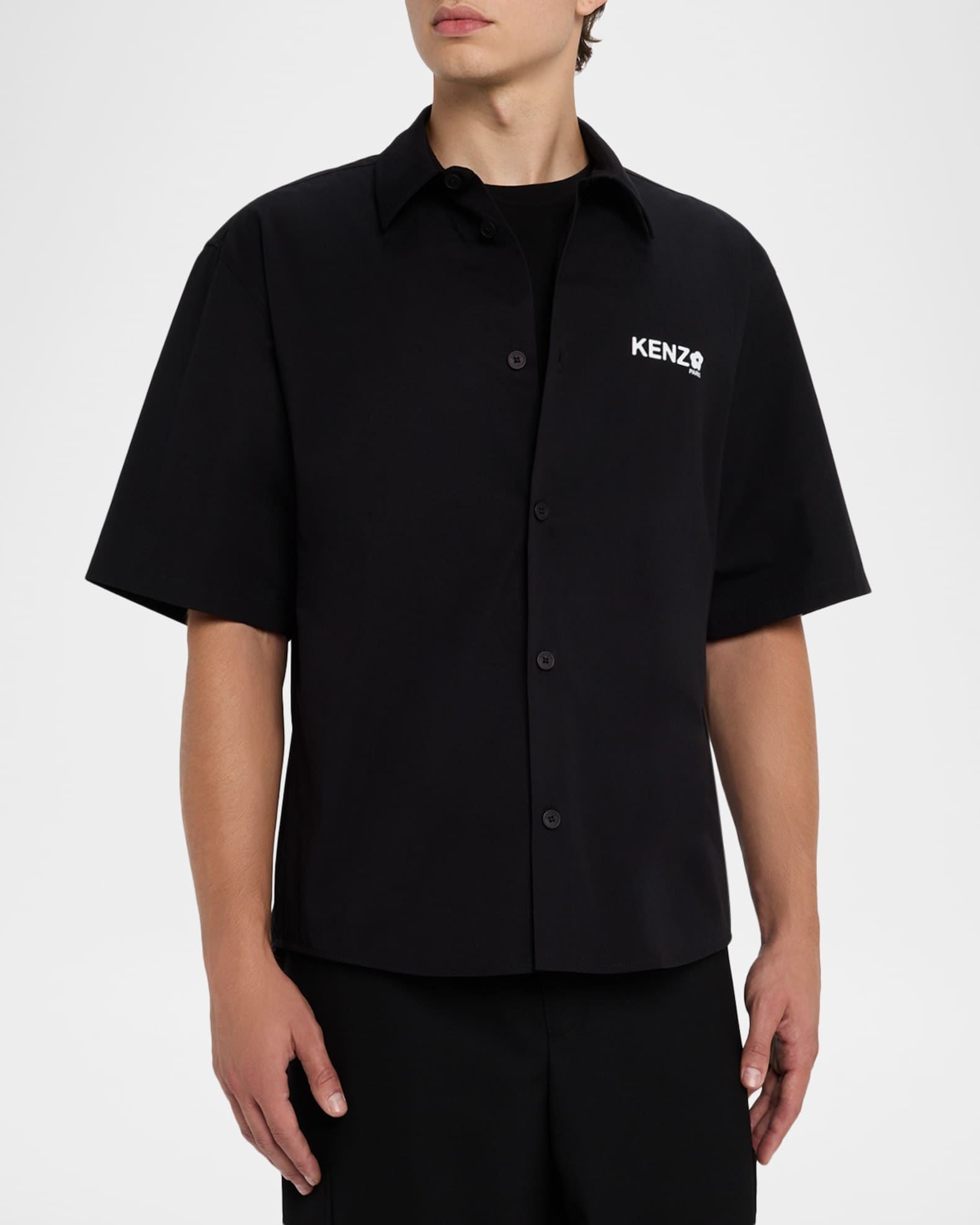 Kenzo Men's Boke Flower 2.0 Poplin Short-Sleeve Shirt | Neiman Marcus