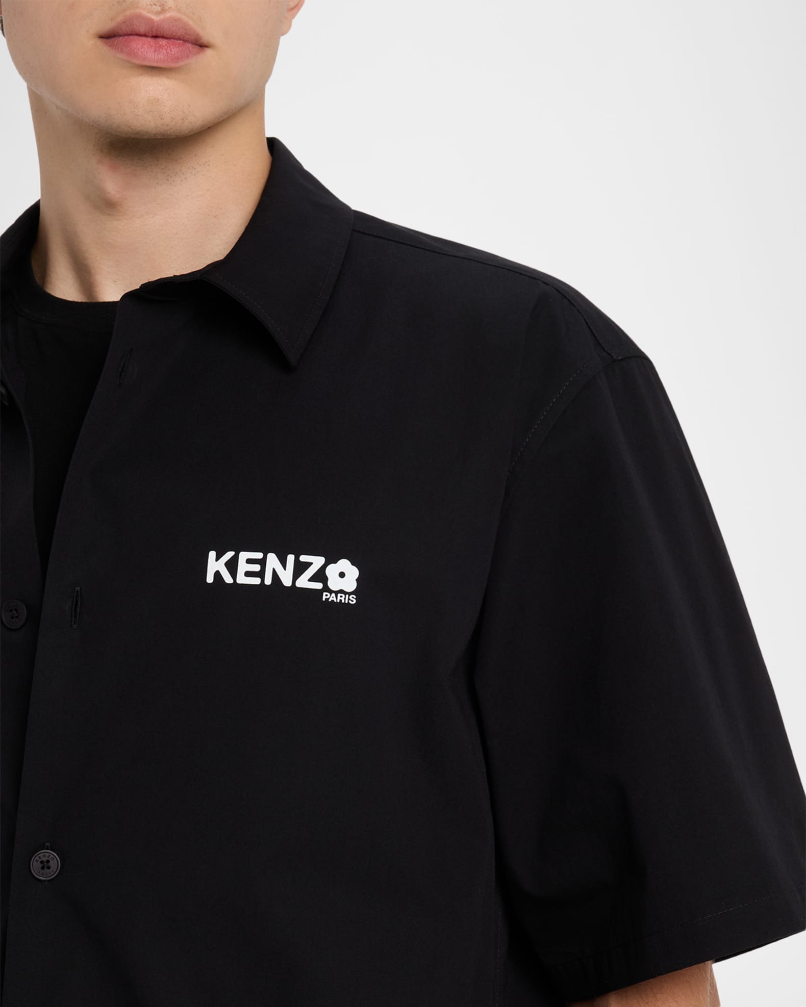 Kenzo Men's Boke Flower 2.0 Poplin Short-Sleeve Shirt | Neiman Marcus