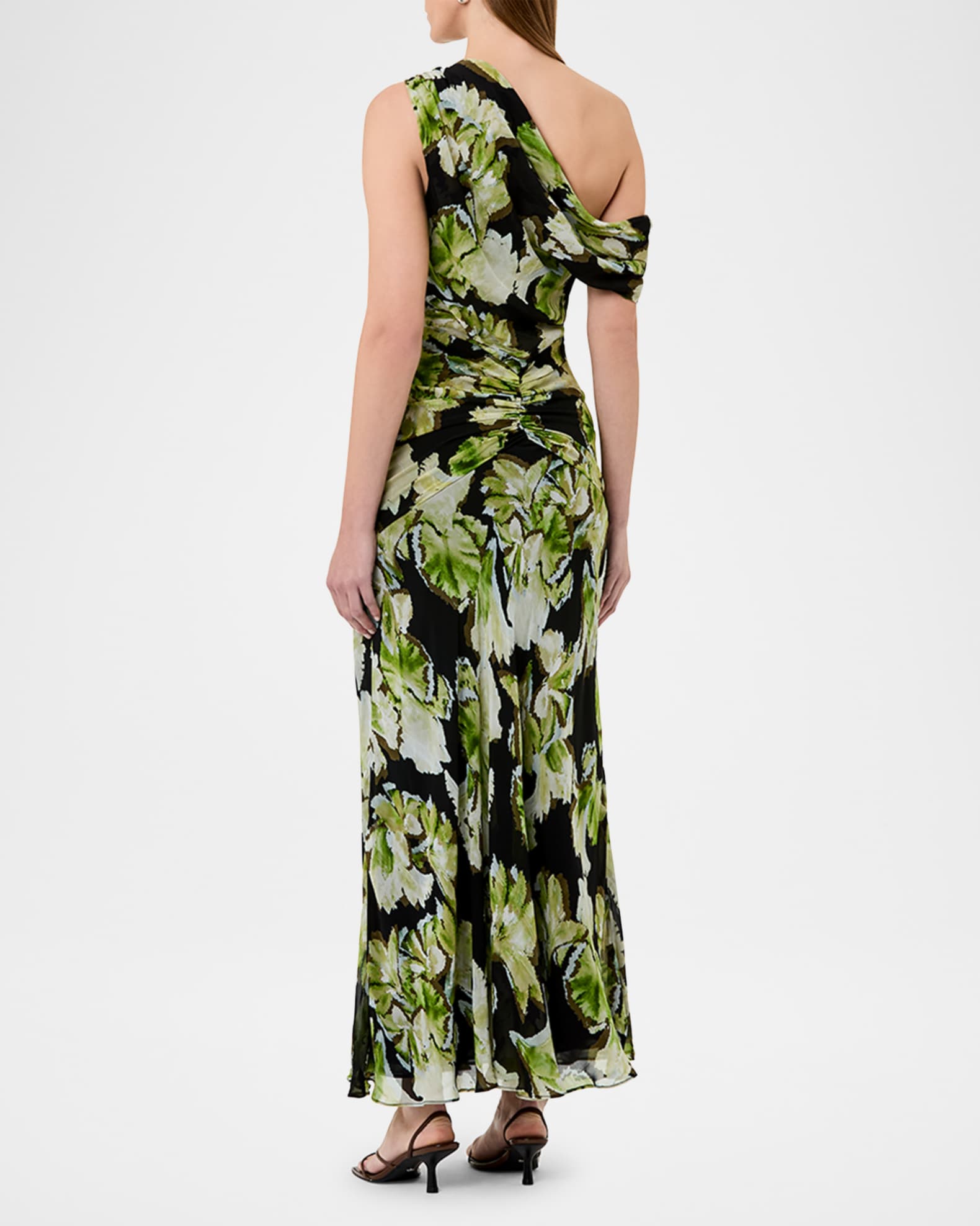 NICHOLAS Elza Gathered One-Shoulder Maxi Dress | Neiman Marcus