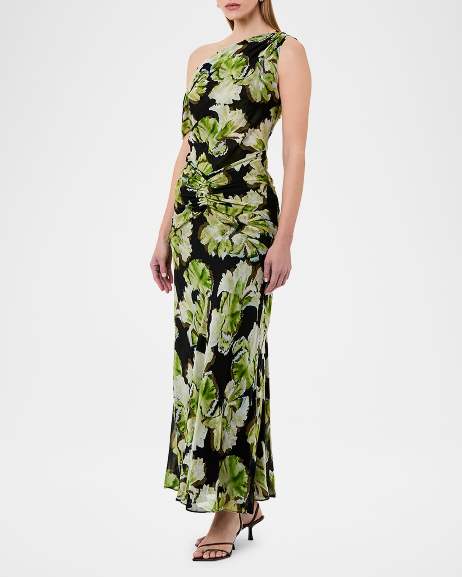 NICHOLAS Elza Gathered One-Shoulder Maxi Dress | Neiman Marcus