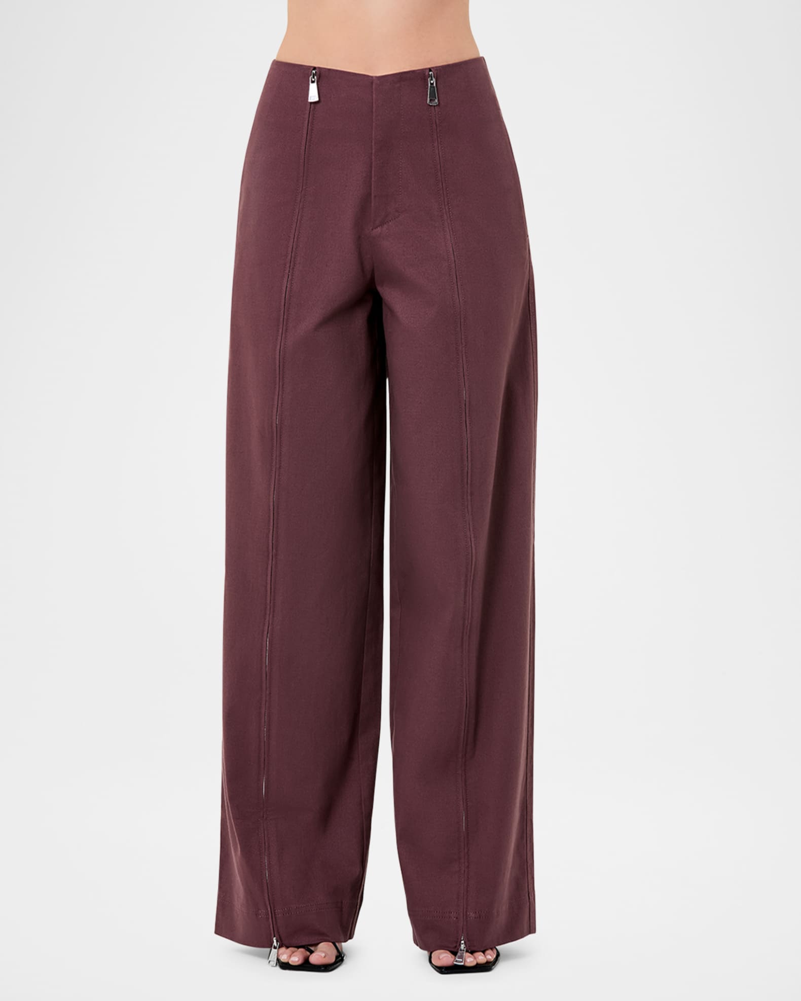 NICHOLAS Amalia Wide-Leg Zipper Pants | Neiman Marcus