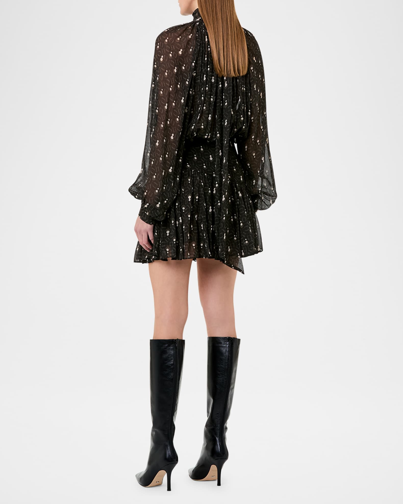 NICHOLAS Cecile Ruched Turtleneck Viscose Mini Dress | Neiman Marcus