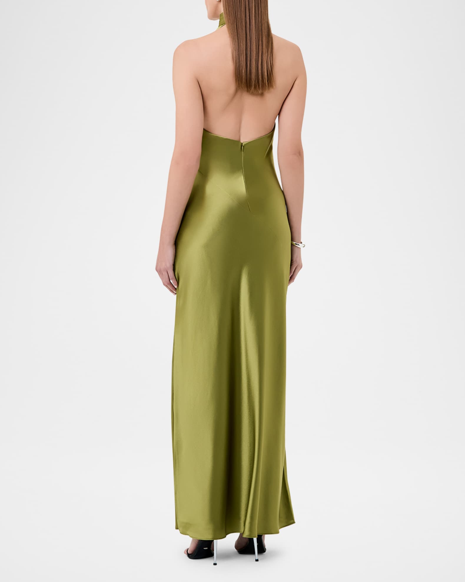 NICHOLAS Lyria Cutout Draped Halter Gown | Neiman Marcus