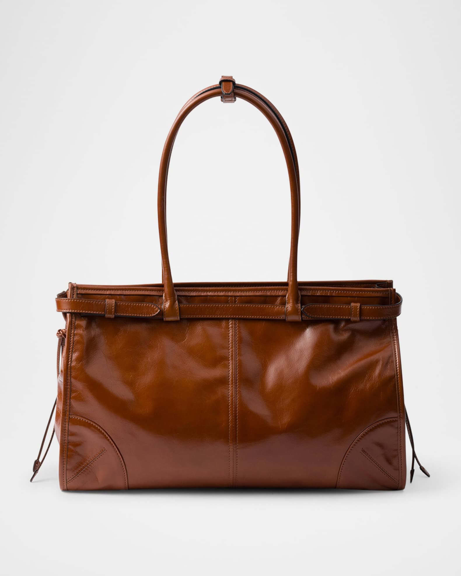 Prada Bonnie Large Buckle Leather Shoulder Bag Neiman Marcus