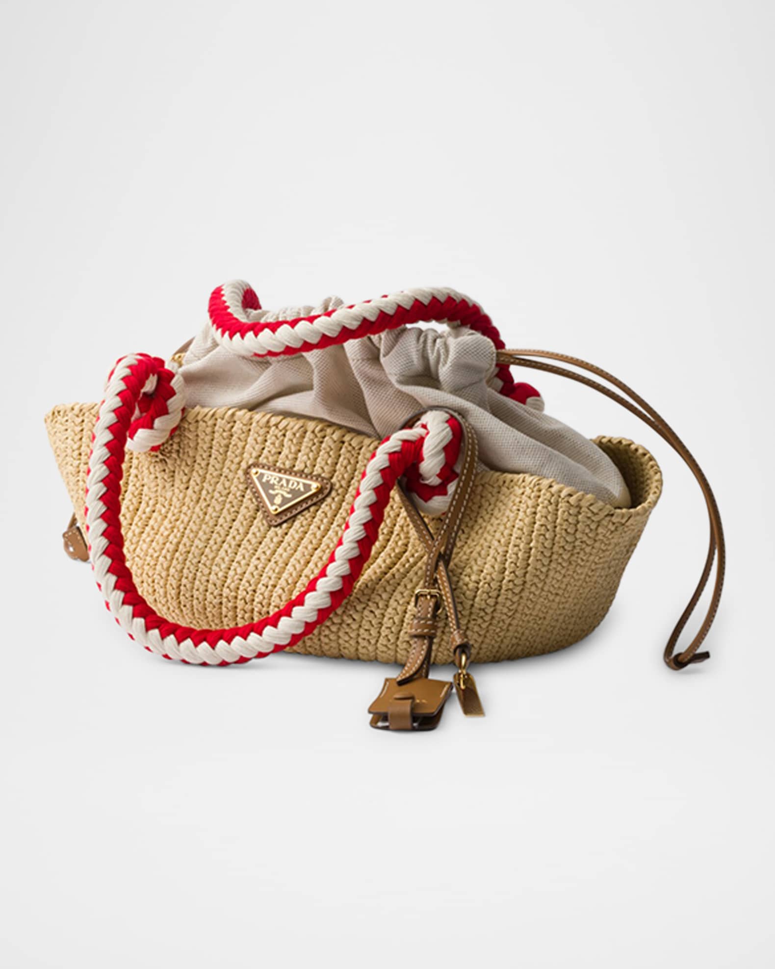 Prada Small Crochet Top-Handle Bag | Neiman Marcus