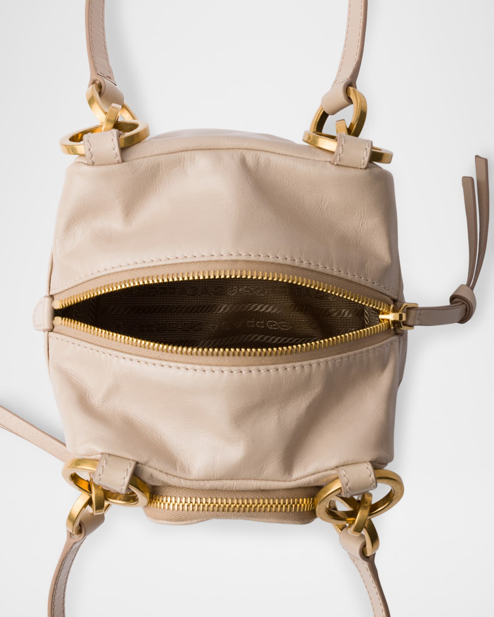Prada Mini Dangle Leather Top-Handle Bag | Neiman Marcus