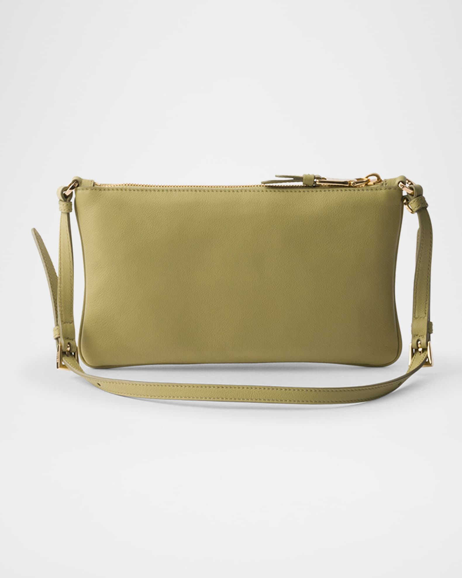 Prada Calfskin Leather Pouch Bag | Neiman Marcus