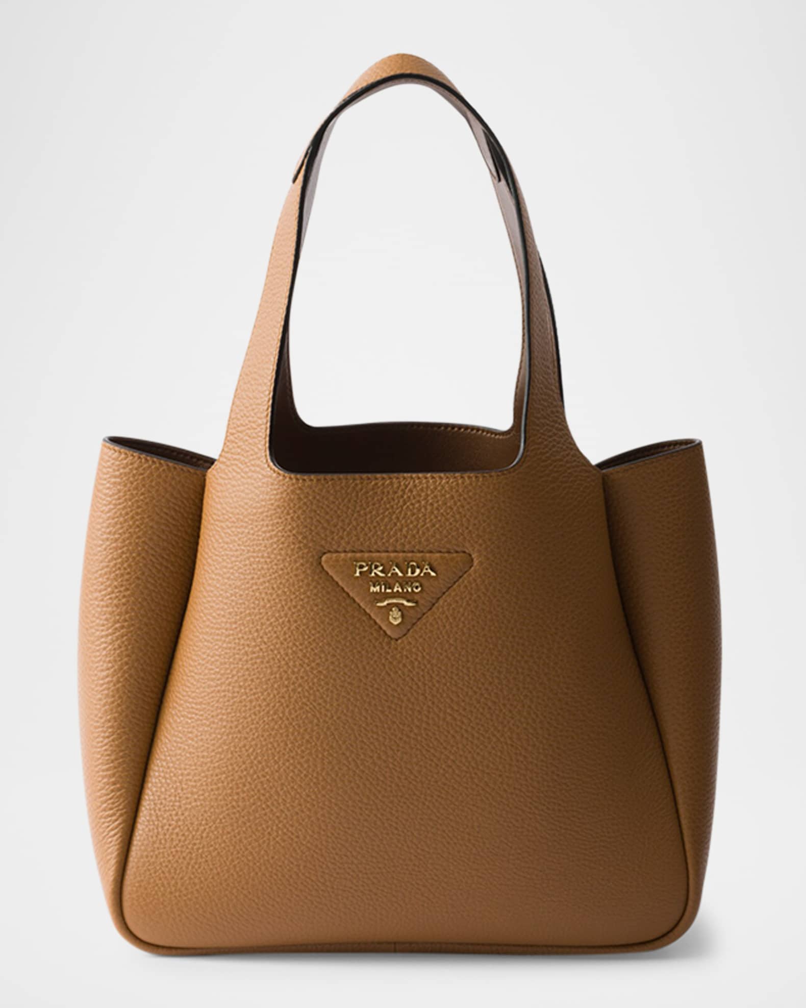 Prada Small Calfskin Leather Tote Bag | Neiman Marcus