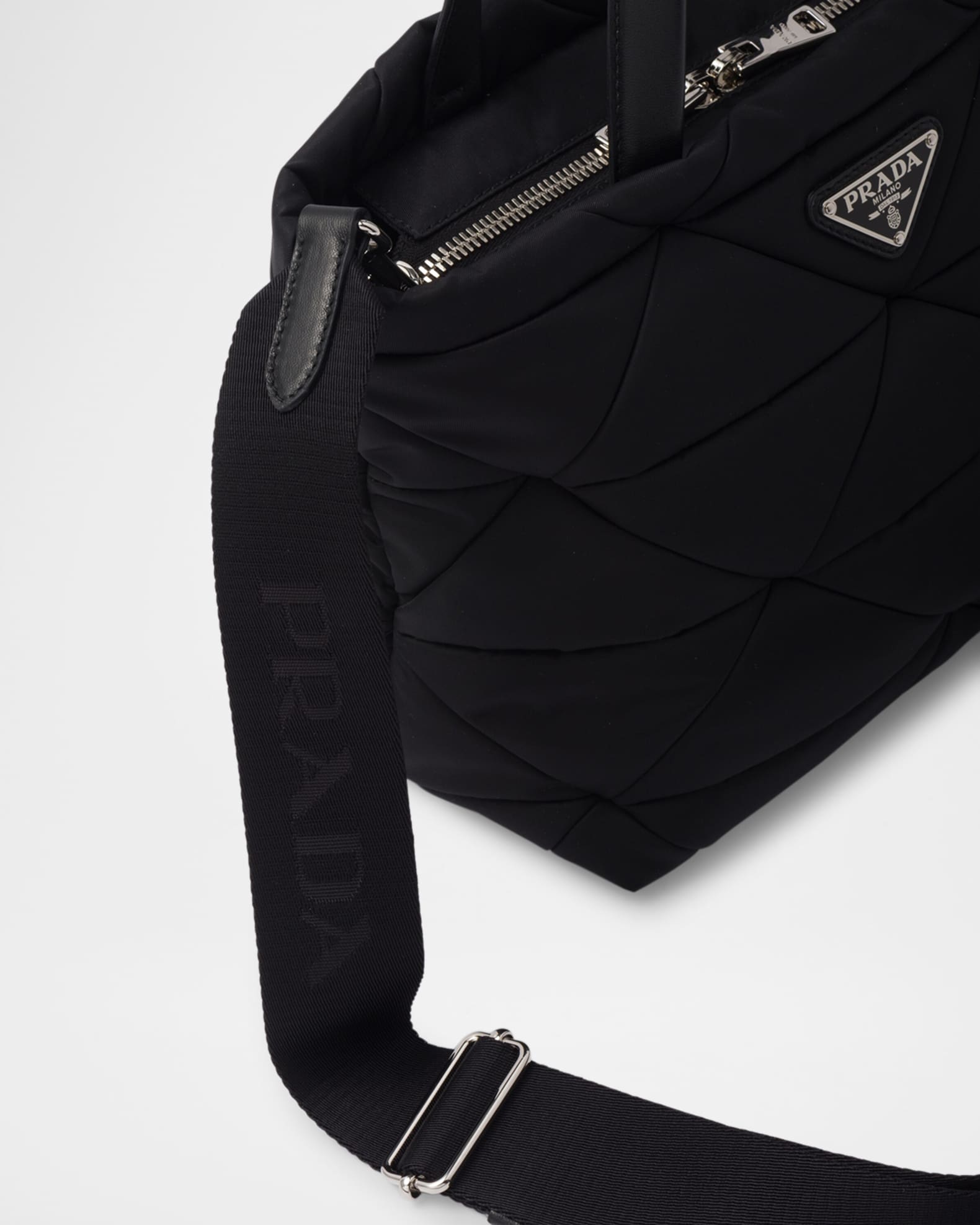 Prada Padded Triangle-Quilted Re-Nylon Tote Bag | Neiman Marcus