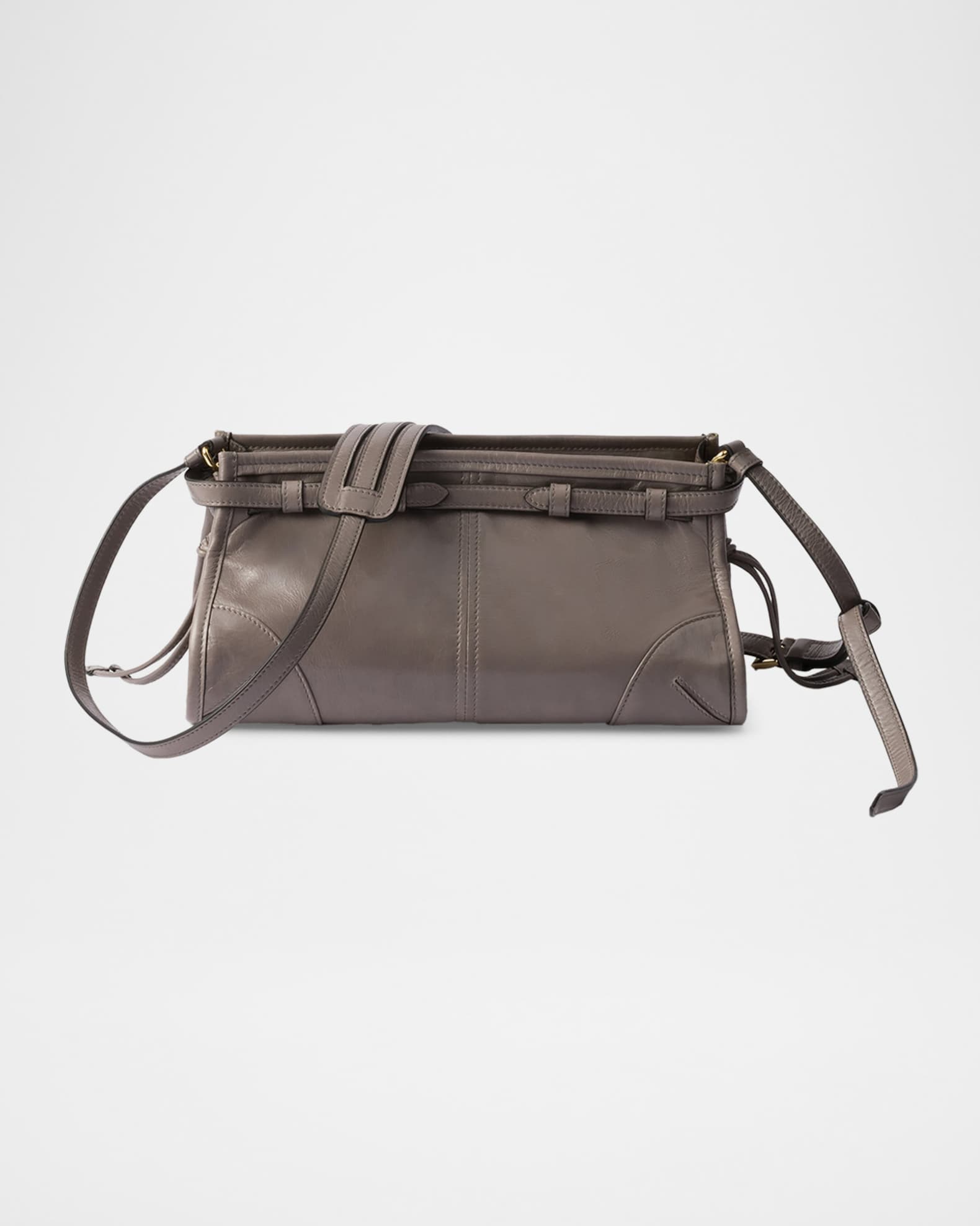 Prada Bonnie Small Glossy Leather East-West Shoulder Bag | Neiman Marcus