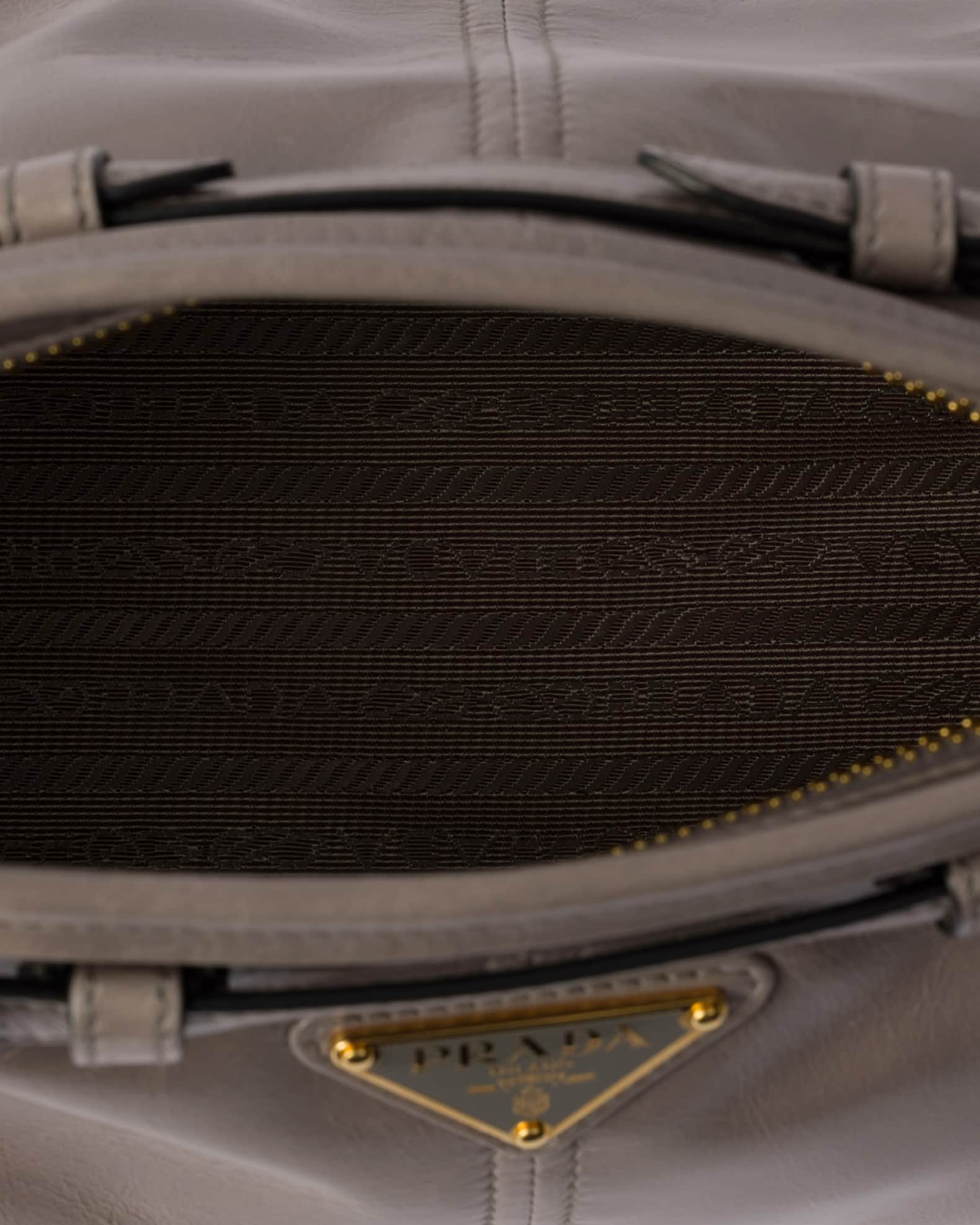 Prada Bonnie Small Glossy Leather East-West Shoulder Bag | Neiman Marcus