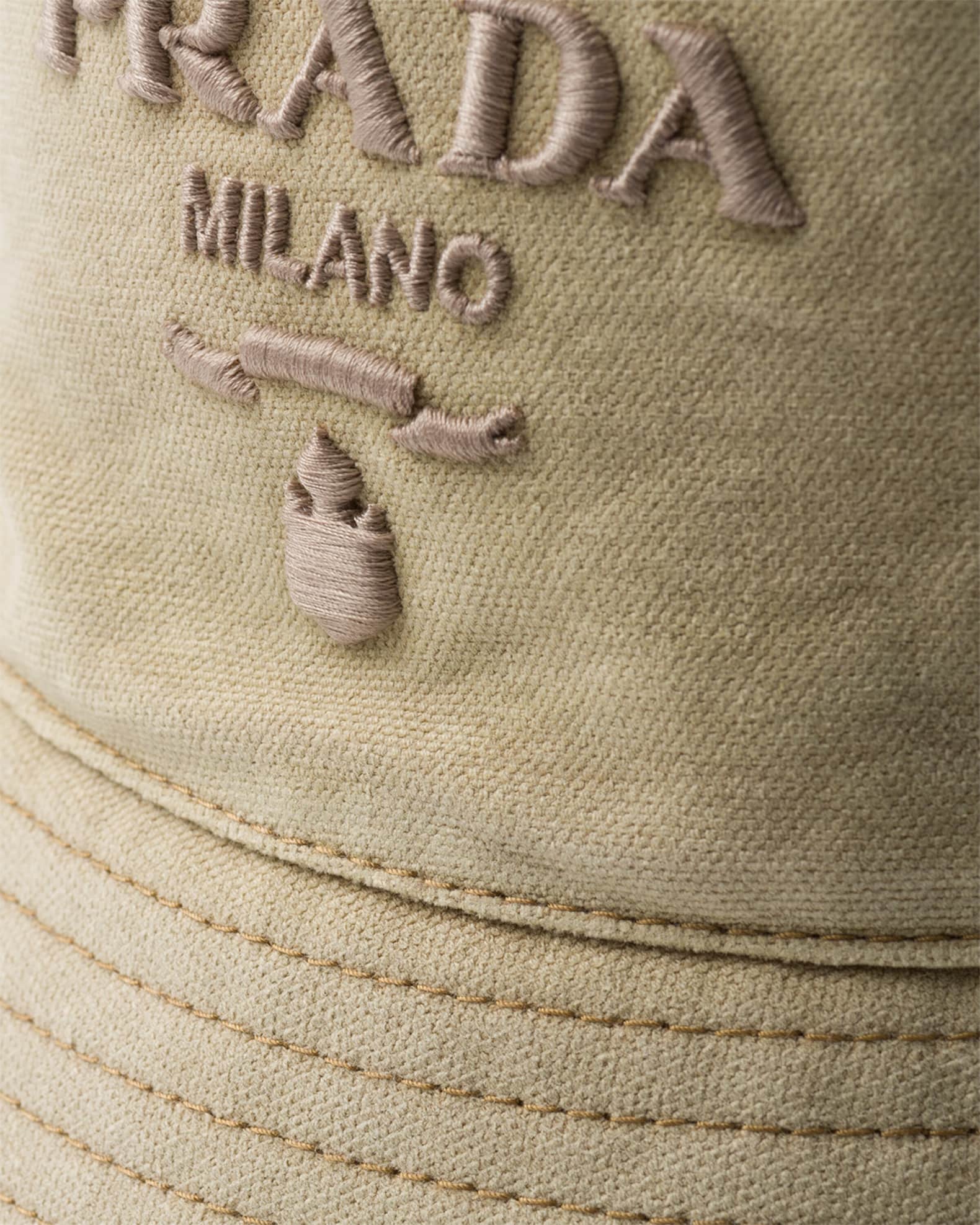 Prada Canvas Logo Bucket Hat | Neiman Marcus