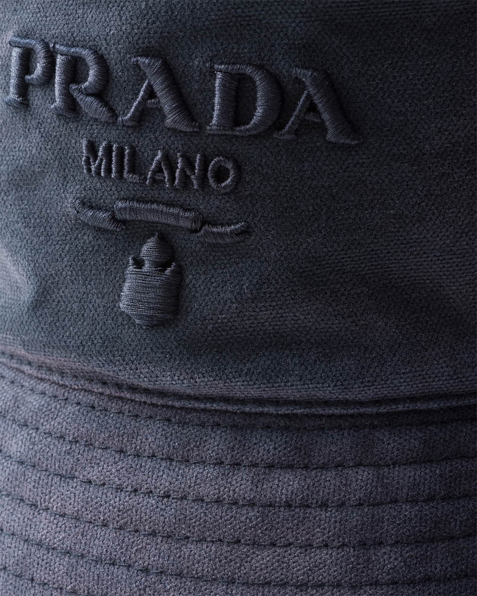 Prada Canvas Logo Bucket Hat | Neiman Marcus
