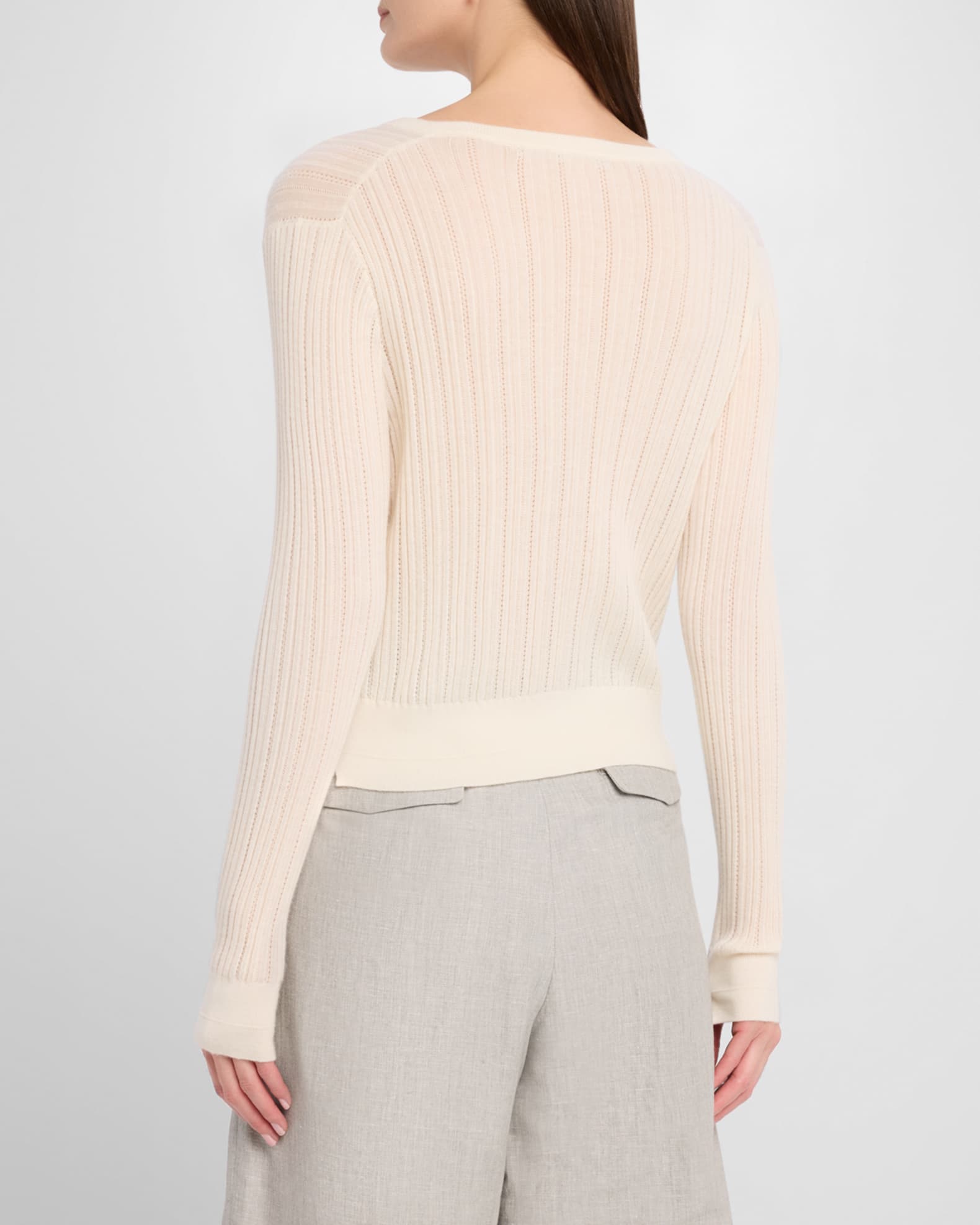 MARIA MCMANUS Pointelle Knit Petite Cardigan | Neiman Marcus