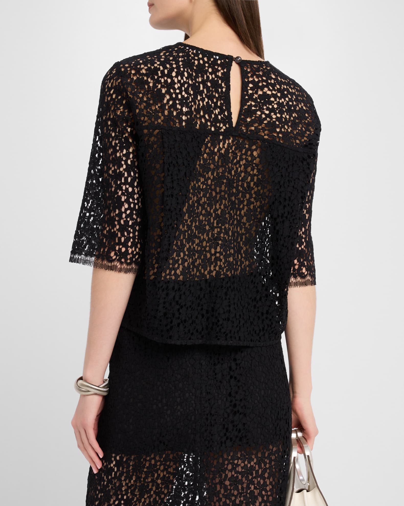 MARIA MCMANUS Lace Short-Sleeve T-Shirt | Neiman Marcus