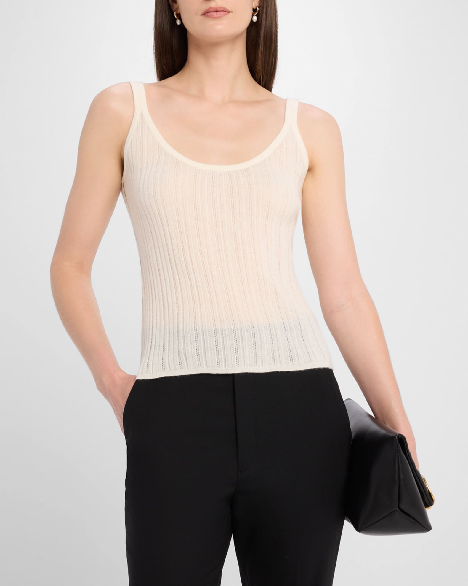 MARIA MCMANUS Pointelle Knit Slim Tank Top | Neiman Marcus
