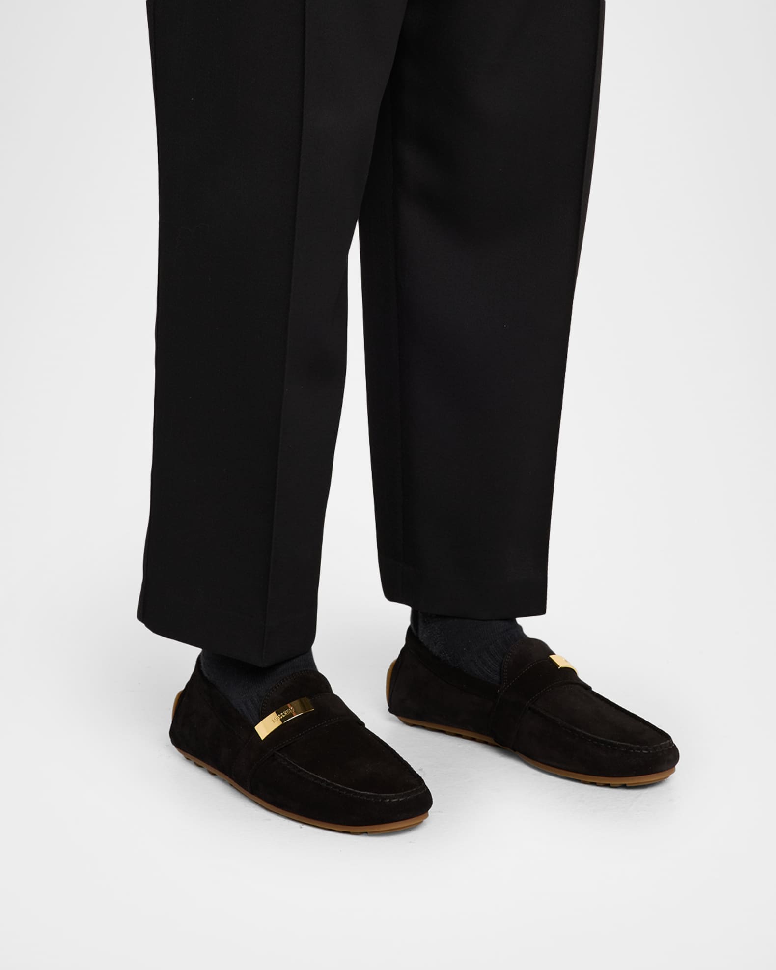 Moschino Men's Suede Drivers | Neiman Marcus