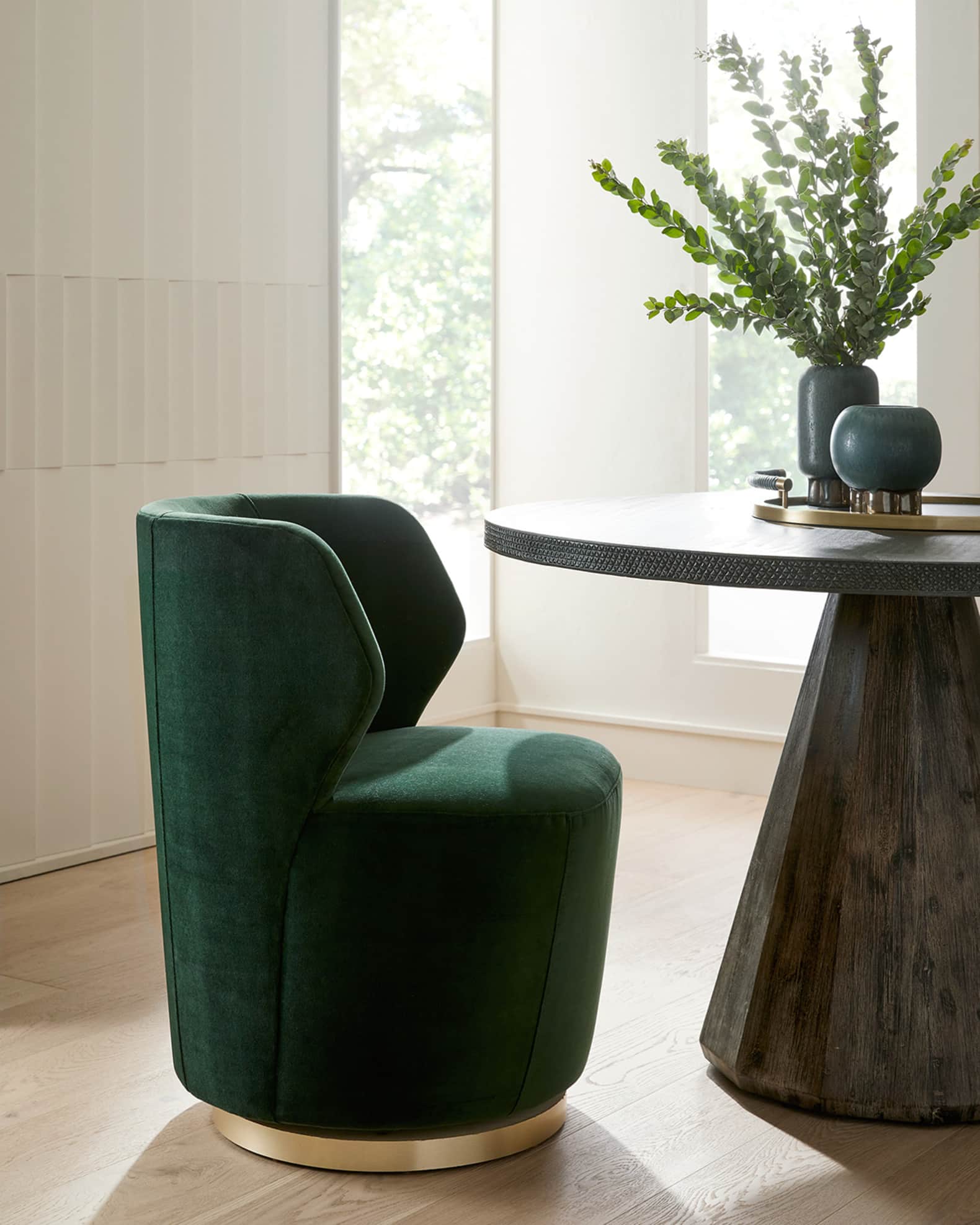 Arteriors Poppy Velvet Swivel Chair | Neiman Marcus