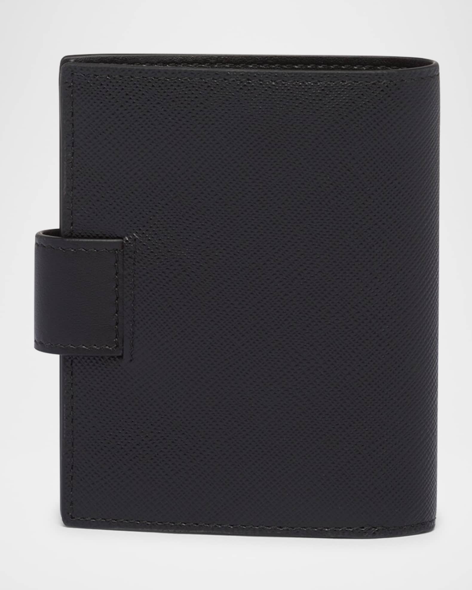 Prada Small Saffiano and Smooth Leather Bifold Wallet | Neiman Marcus