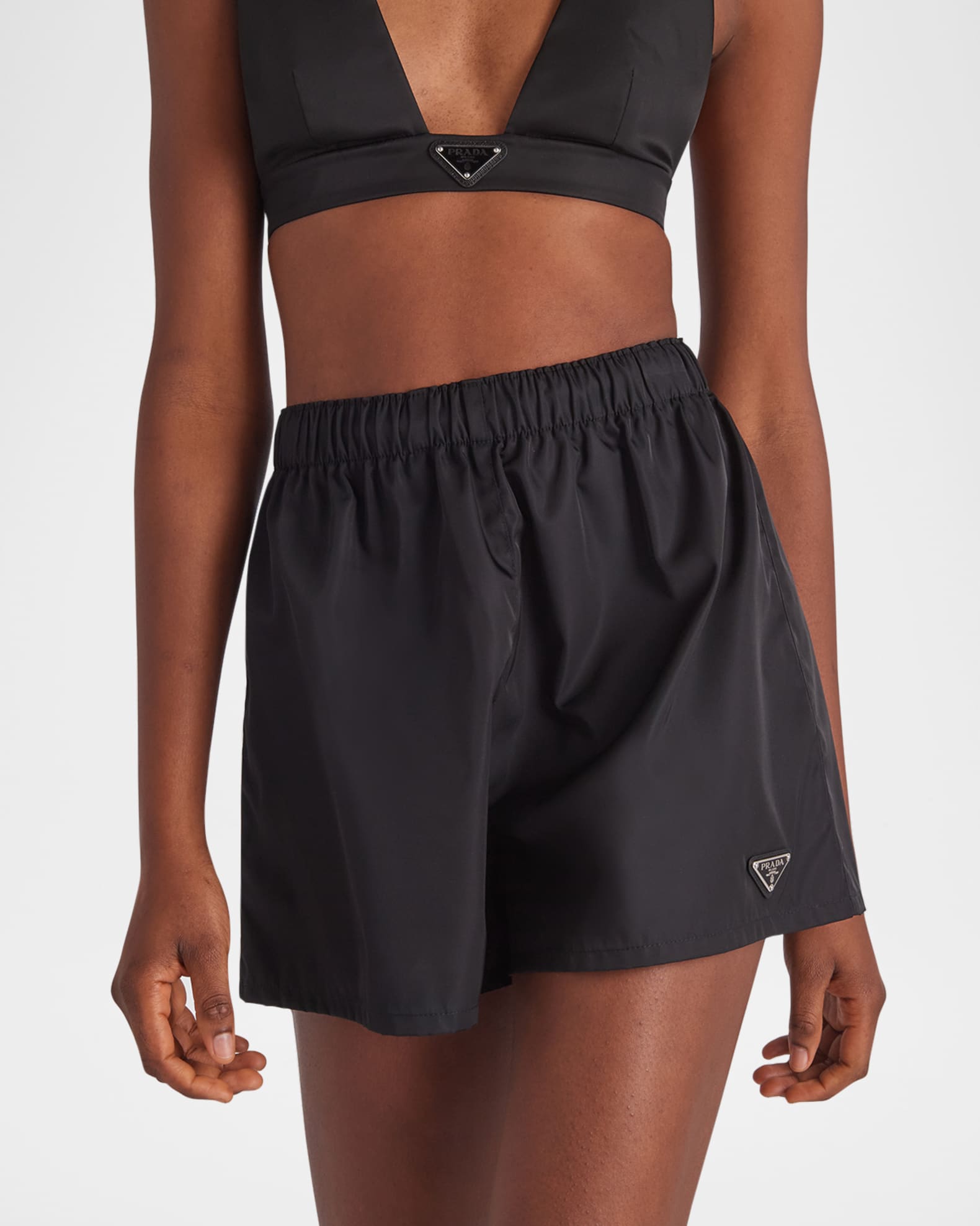 Prada Re-Nylon Pull-On Shorts | Neiman Marcus